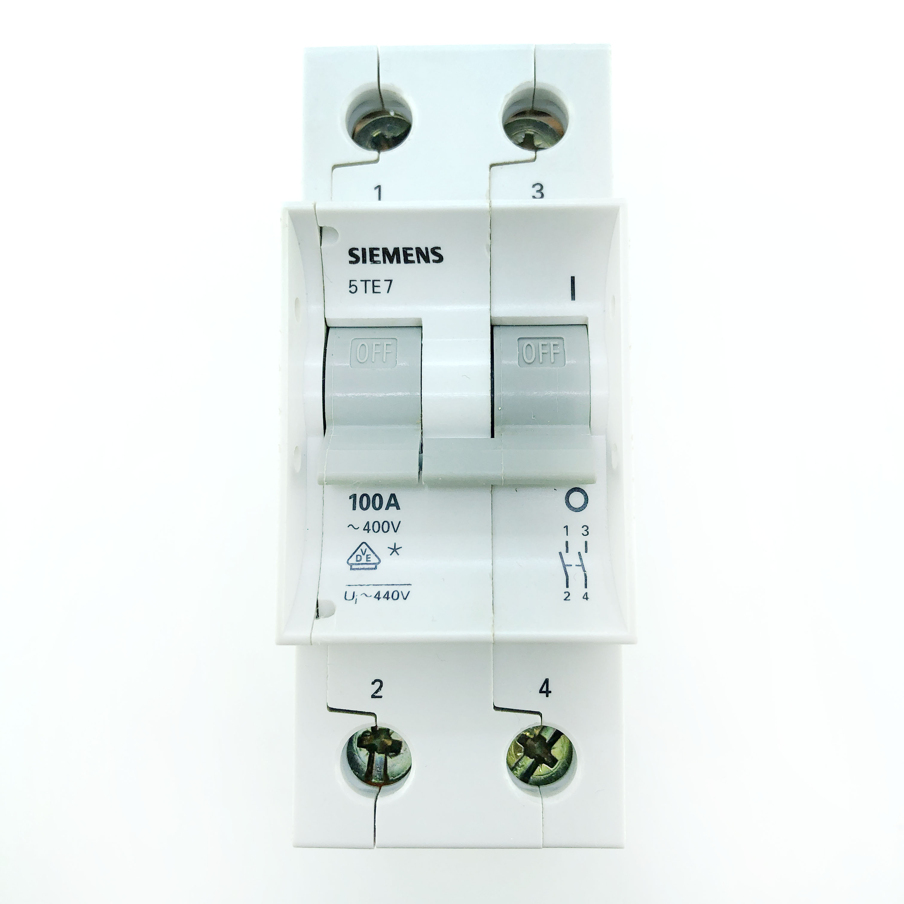 Isolators: Siemens 5TE7 100A 100 Amp 2 Double Pole Isolator Main Switch ...