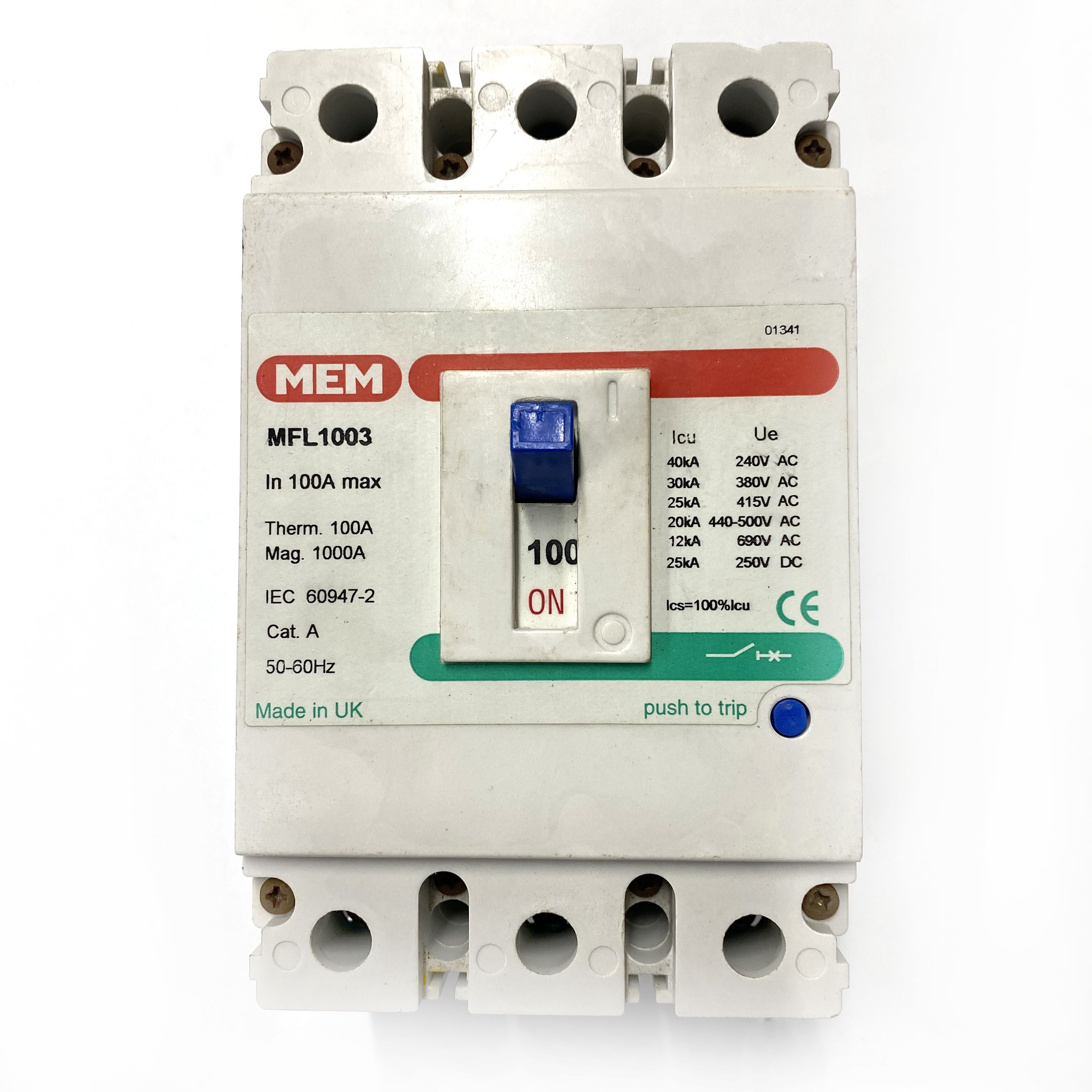 MCB's: MEM MFL1003 Bill TLF1003 100A 100 Amp 3 Pole Phase MCCB MCB ...