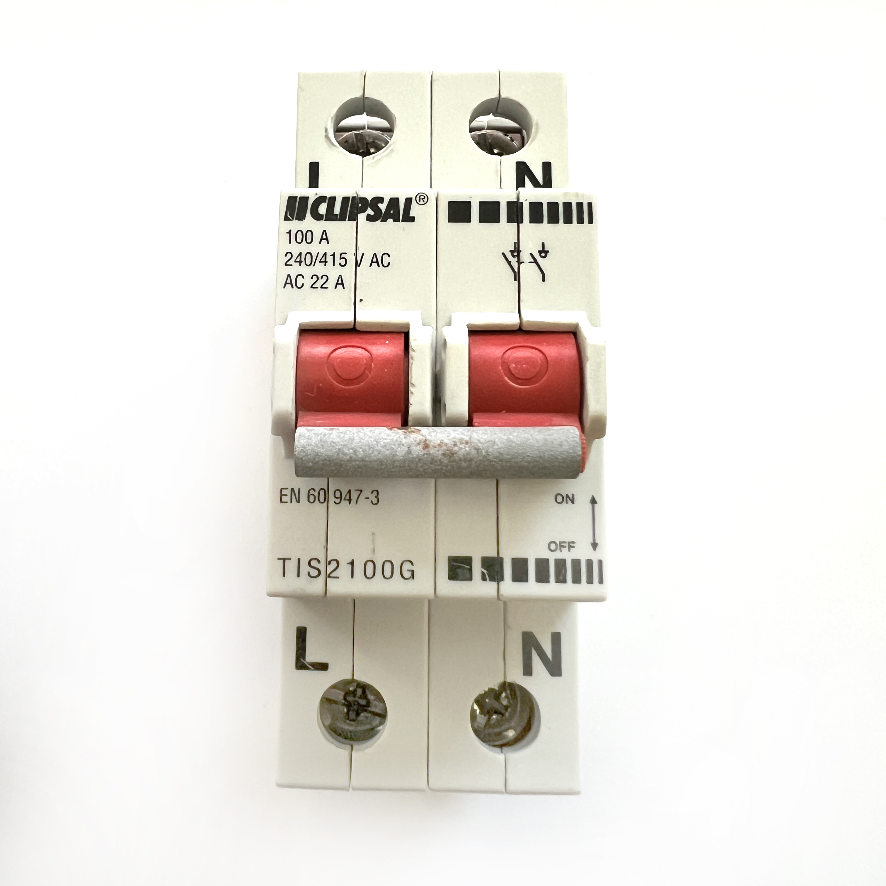 Isolators: Clipsal TIS2100G AC22A 100A 100 Amp 2 Double Pole Isolator ...