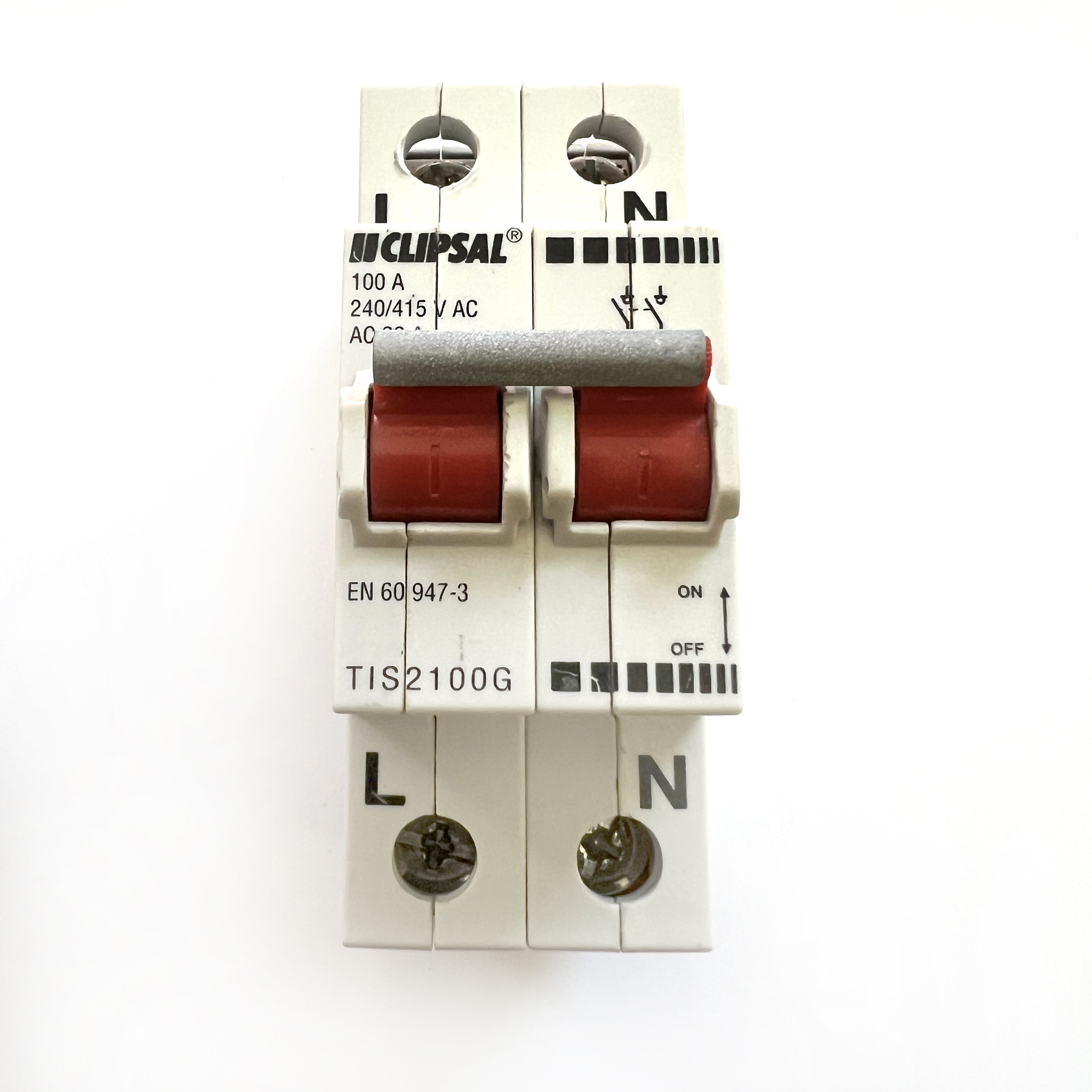 Isolators: Clipsal TIS2100G AC22A 100A 100 Amp 2 Double Pole Isolator ...