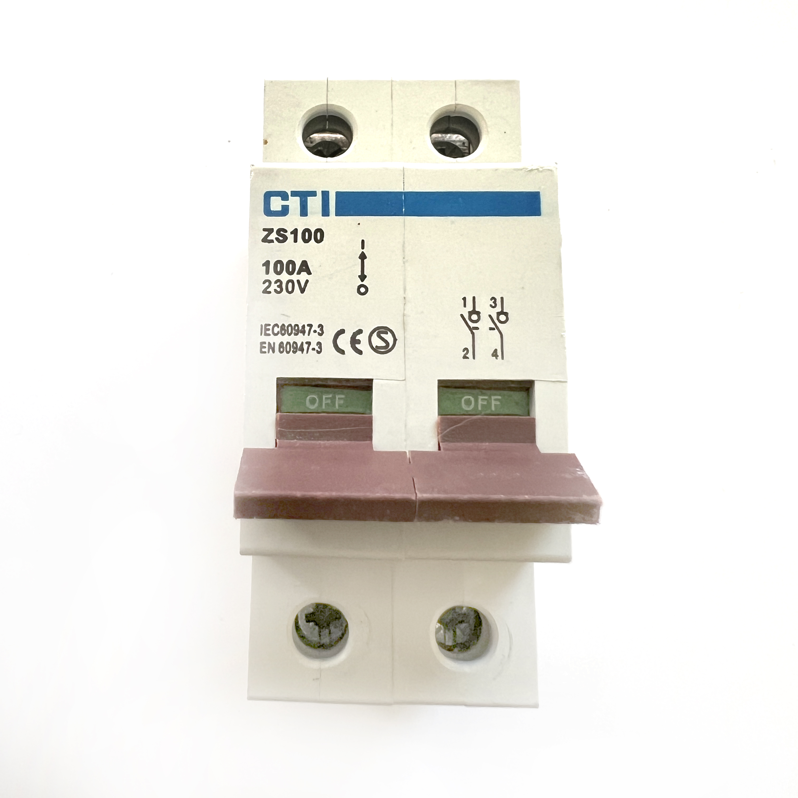 Isolators: CTI ZS100 100A 100 Amp 2 Double Pole Isolator Main Switch ...