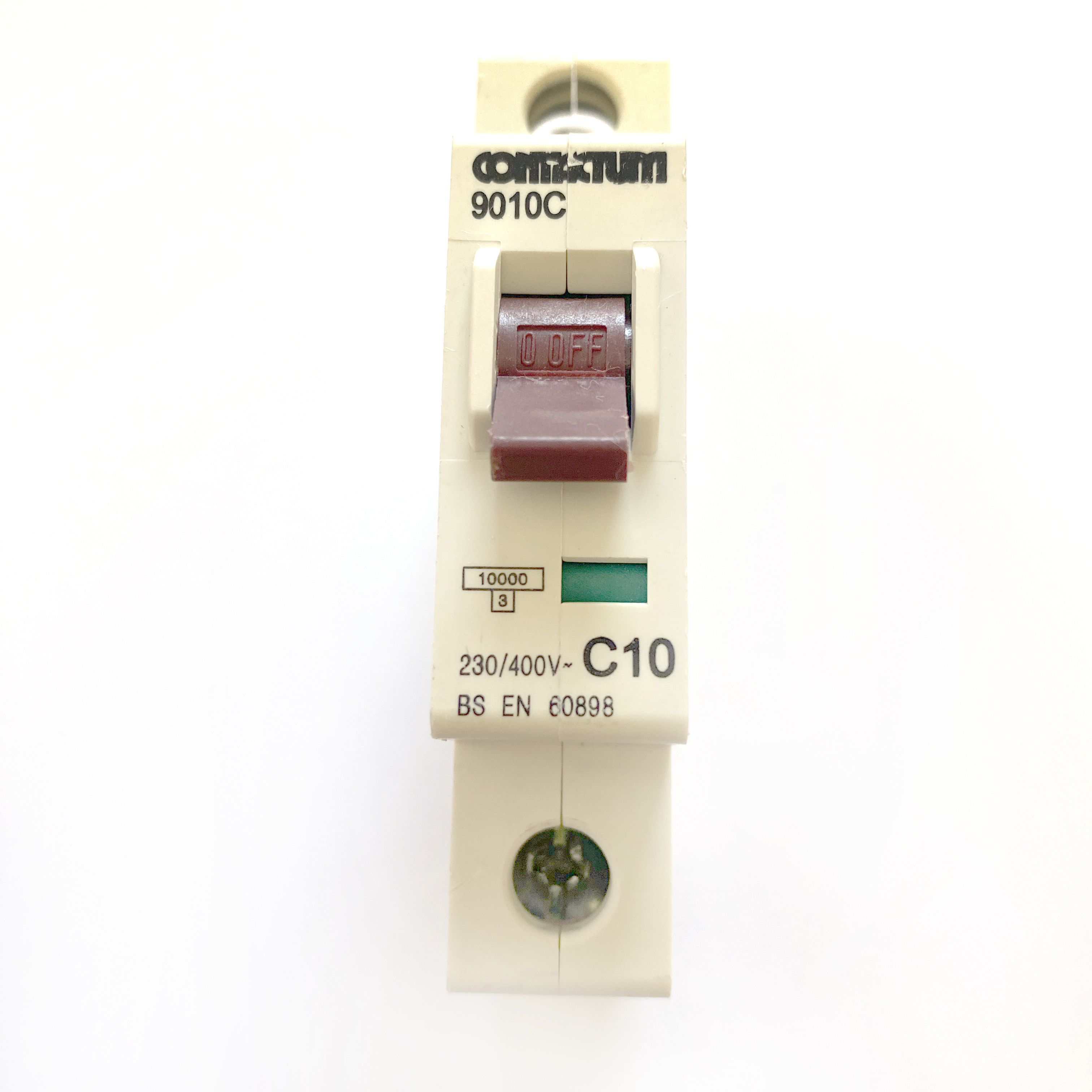 MCB's: Contactum 9010C Red Toggle C10 10A 10 Amp MCB Circuit Breaker Type C