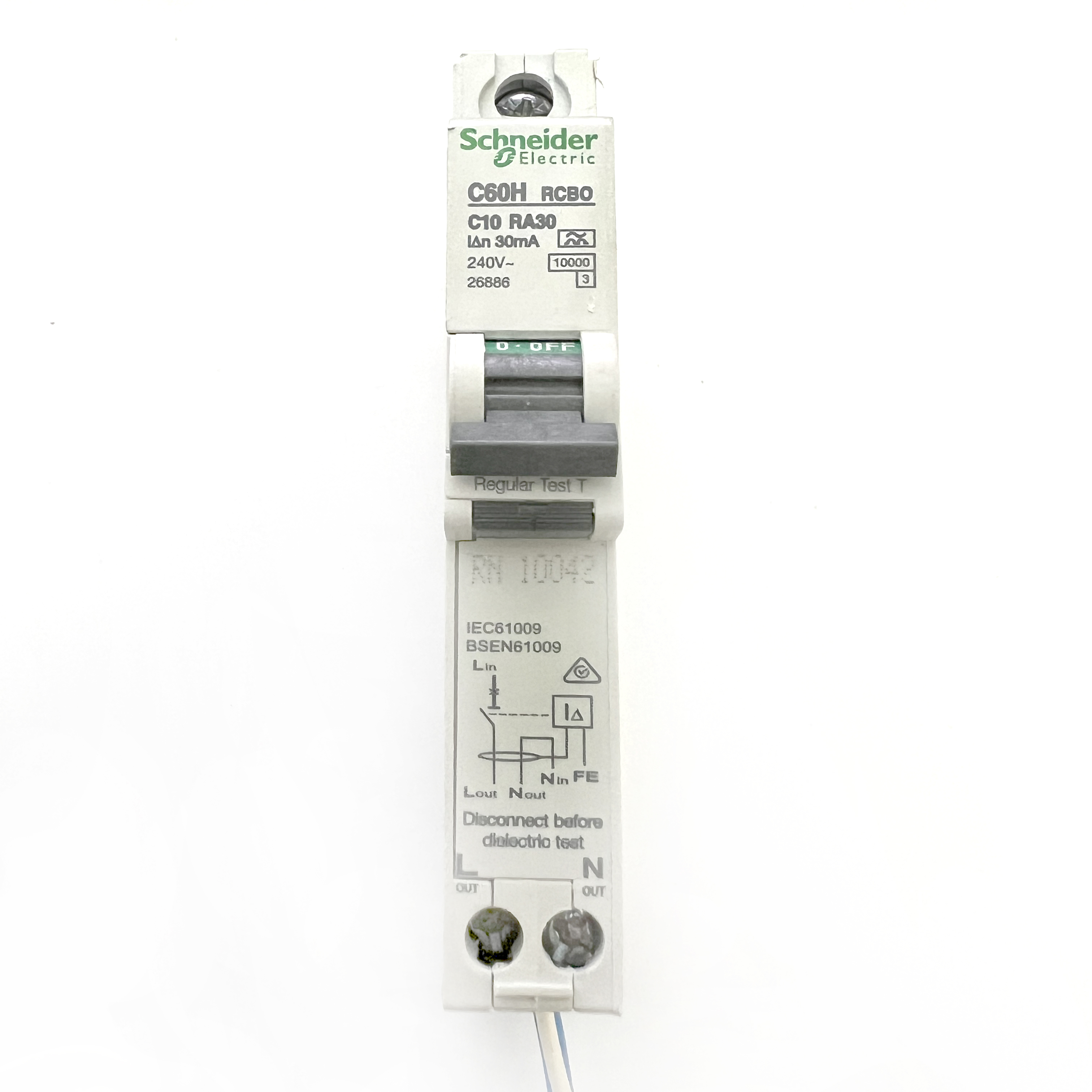 RCBO's: Schneider Electric C60H 26886 C10RA30 C10 10A 10 Amp 30mA RCBO ...