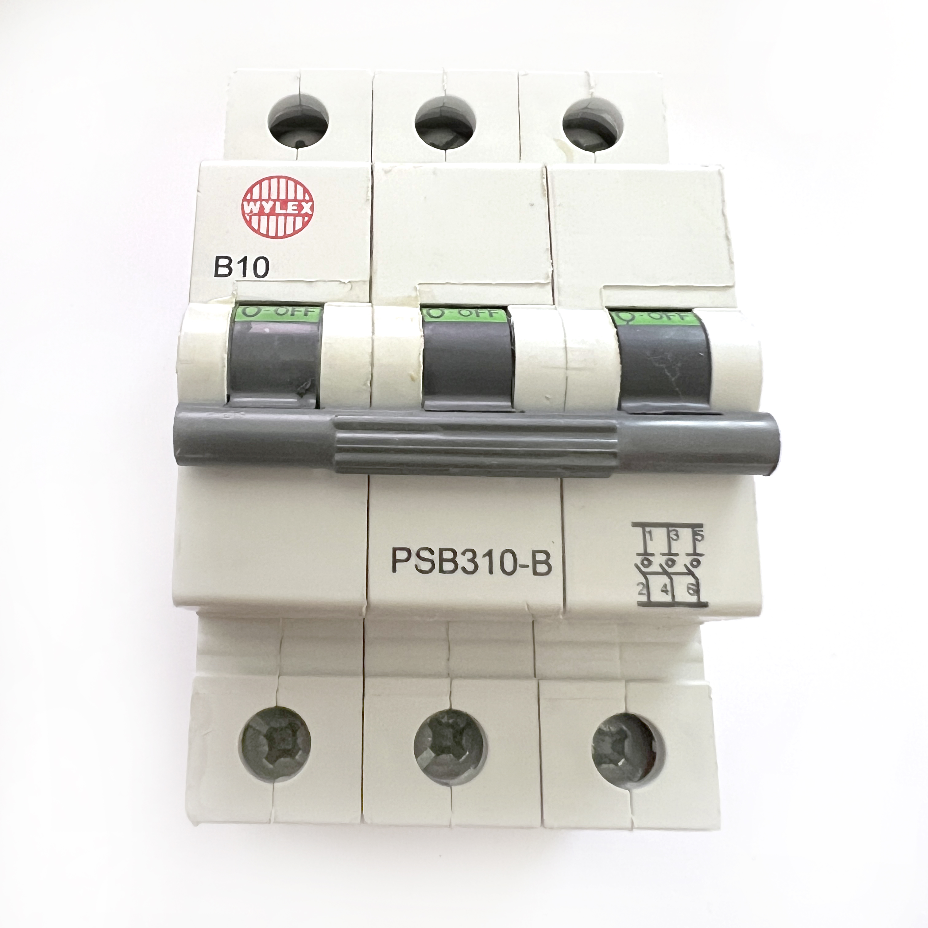 MCB's: Wylex PSB310-B Black Clip B10 10A 10 Amp 3 Pole Phase MCB ...
