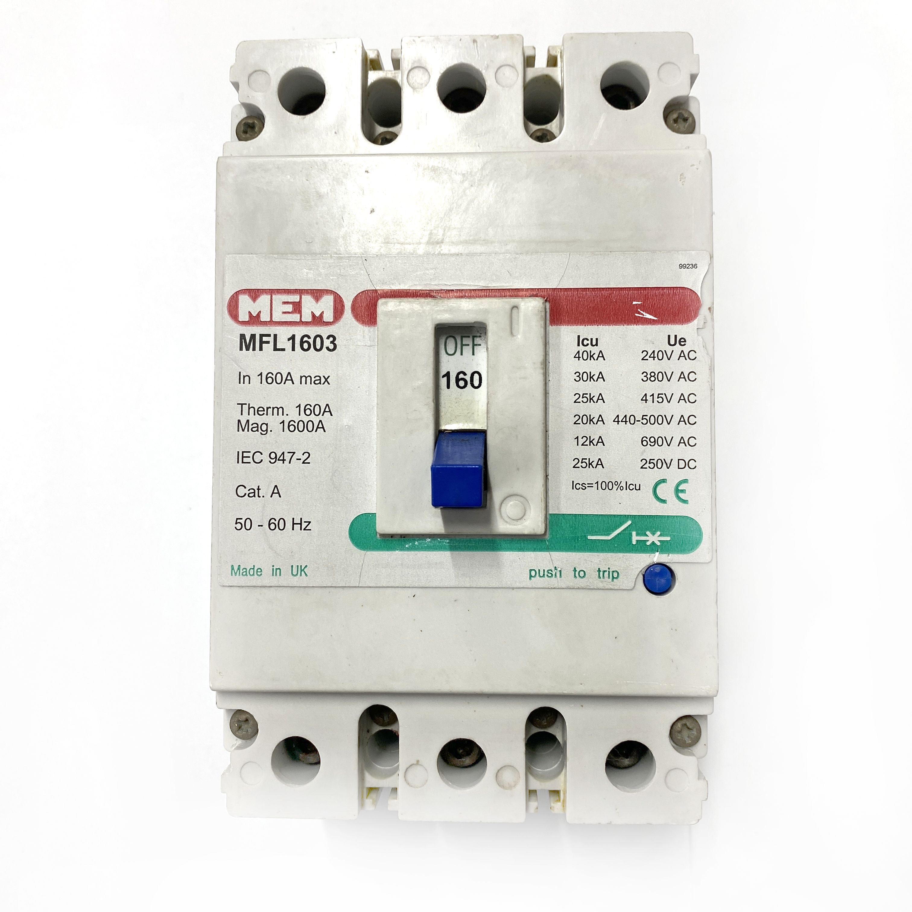 MCB's: MEM MFL1603 Bill TLF1603 160A 160 Amp 3 Pole Phase MCCB MCB ...