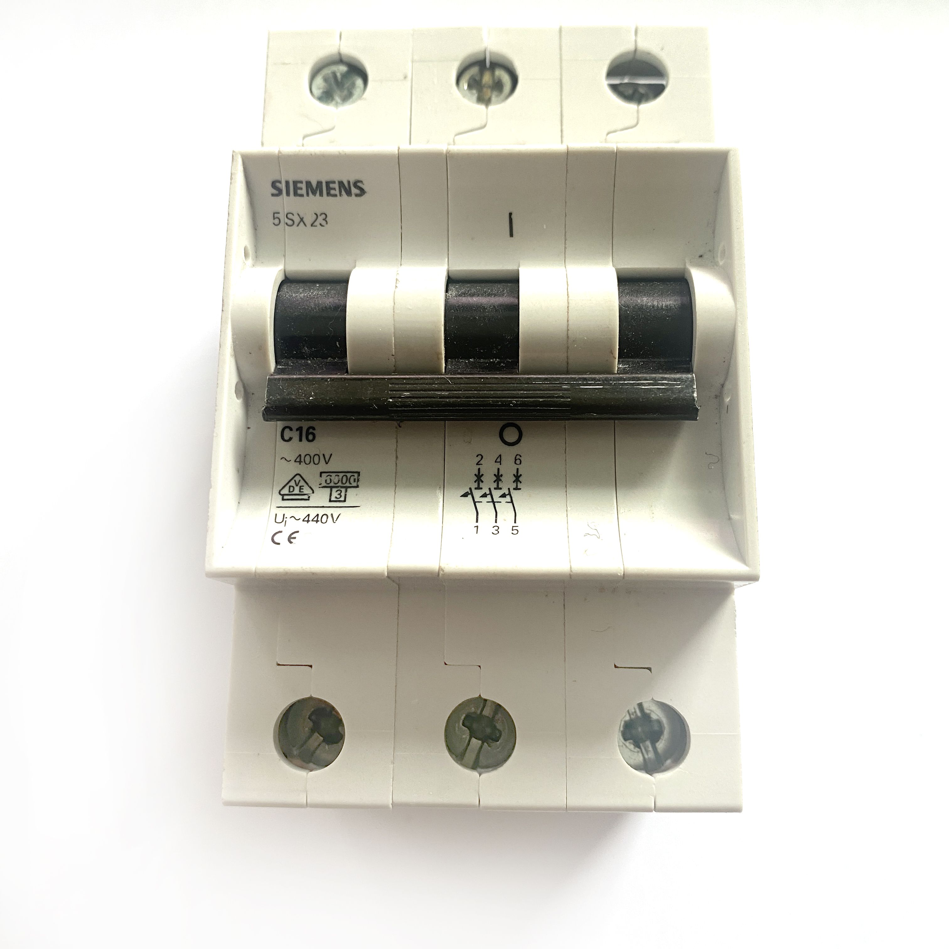 MCB's: Siemens 5SX23 C16 16A 16 Amp 3 Pole Phase MCB Circuit Breaker Type C