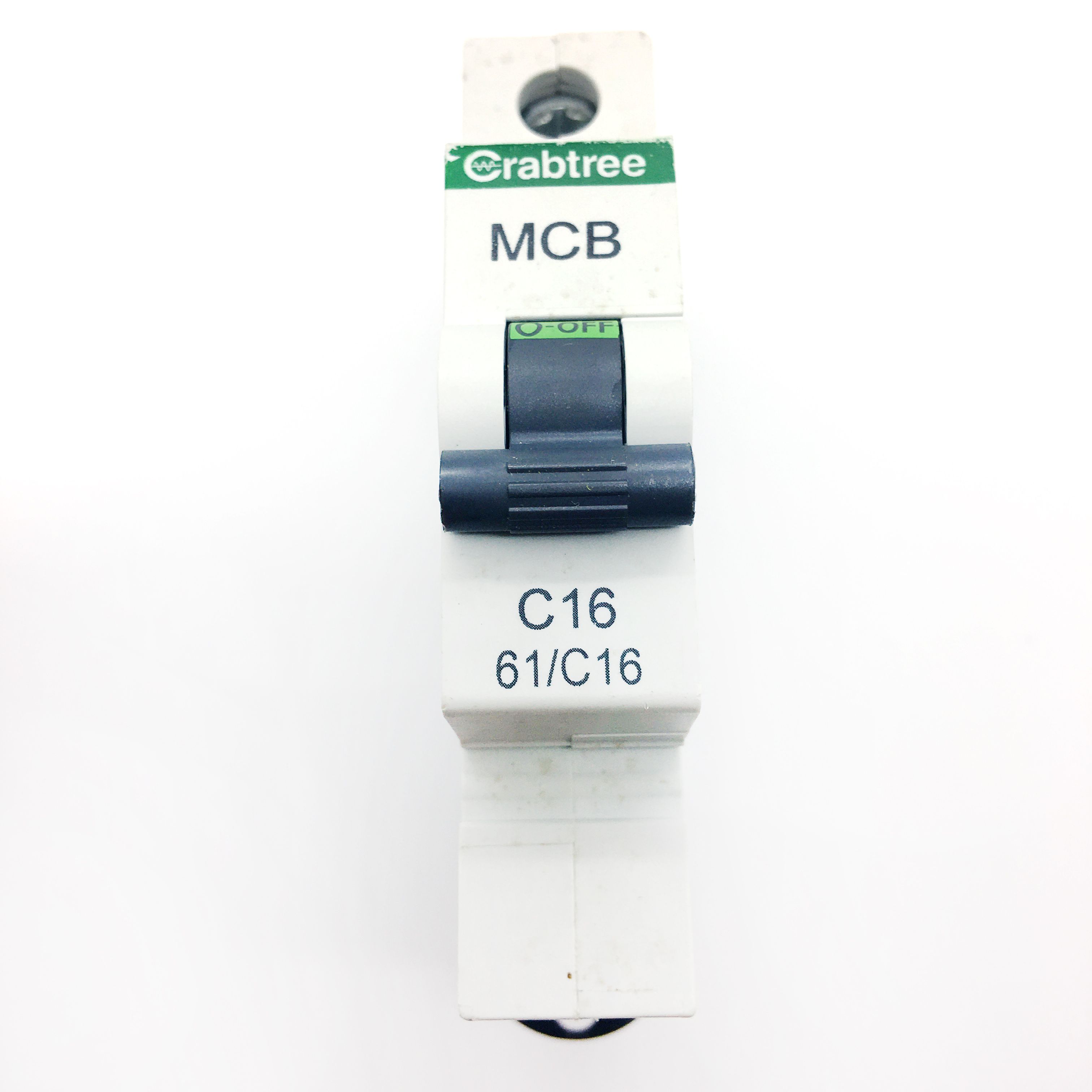 MCB's: Crabtree 61/C16 Black Clip C16 16A 16 Amp MCB Circuit Breaker Type C