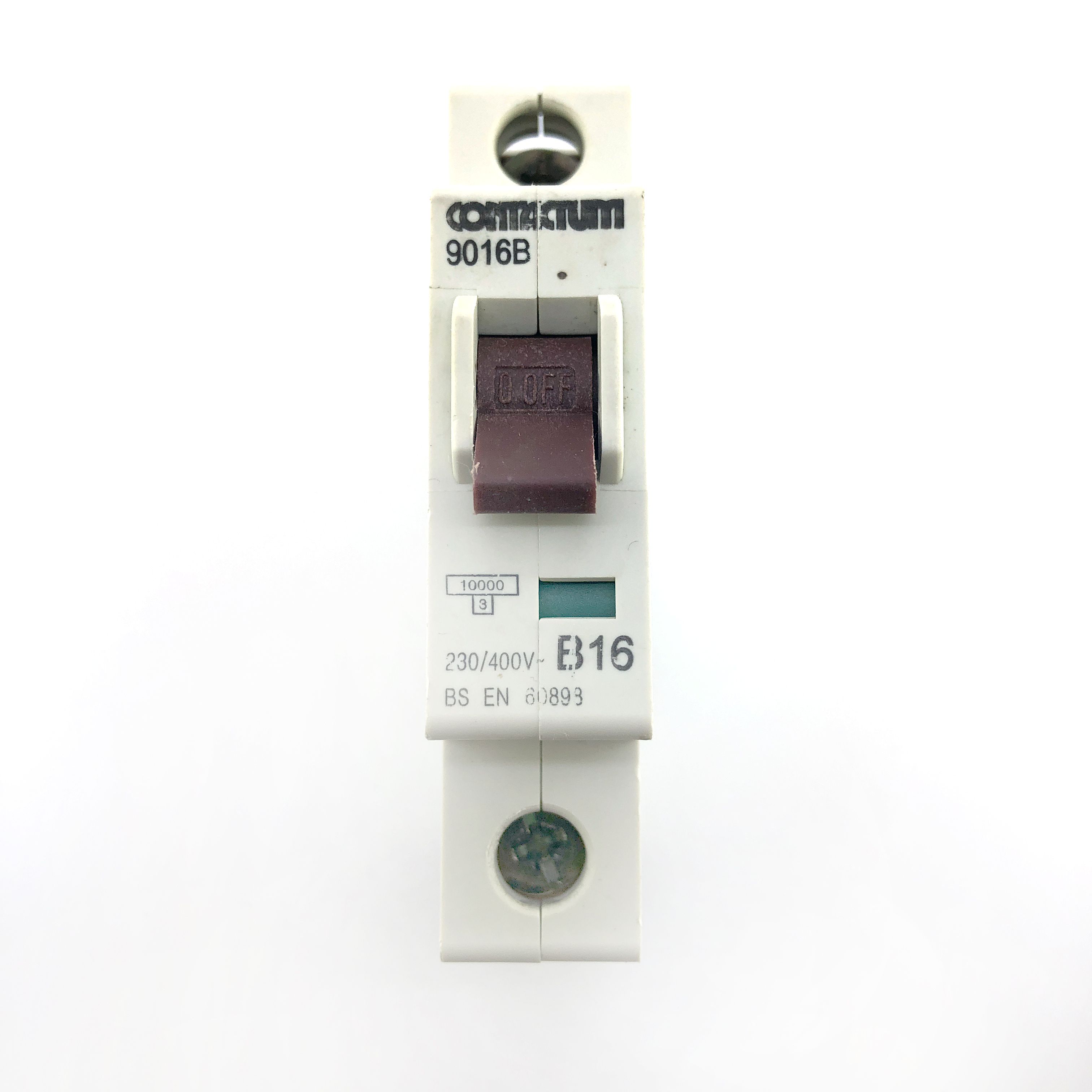 MCB's: Contactum 9016B Red Toggle B16 16A 16 Amp MCB Circuit Breaker Type B