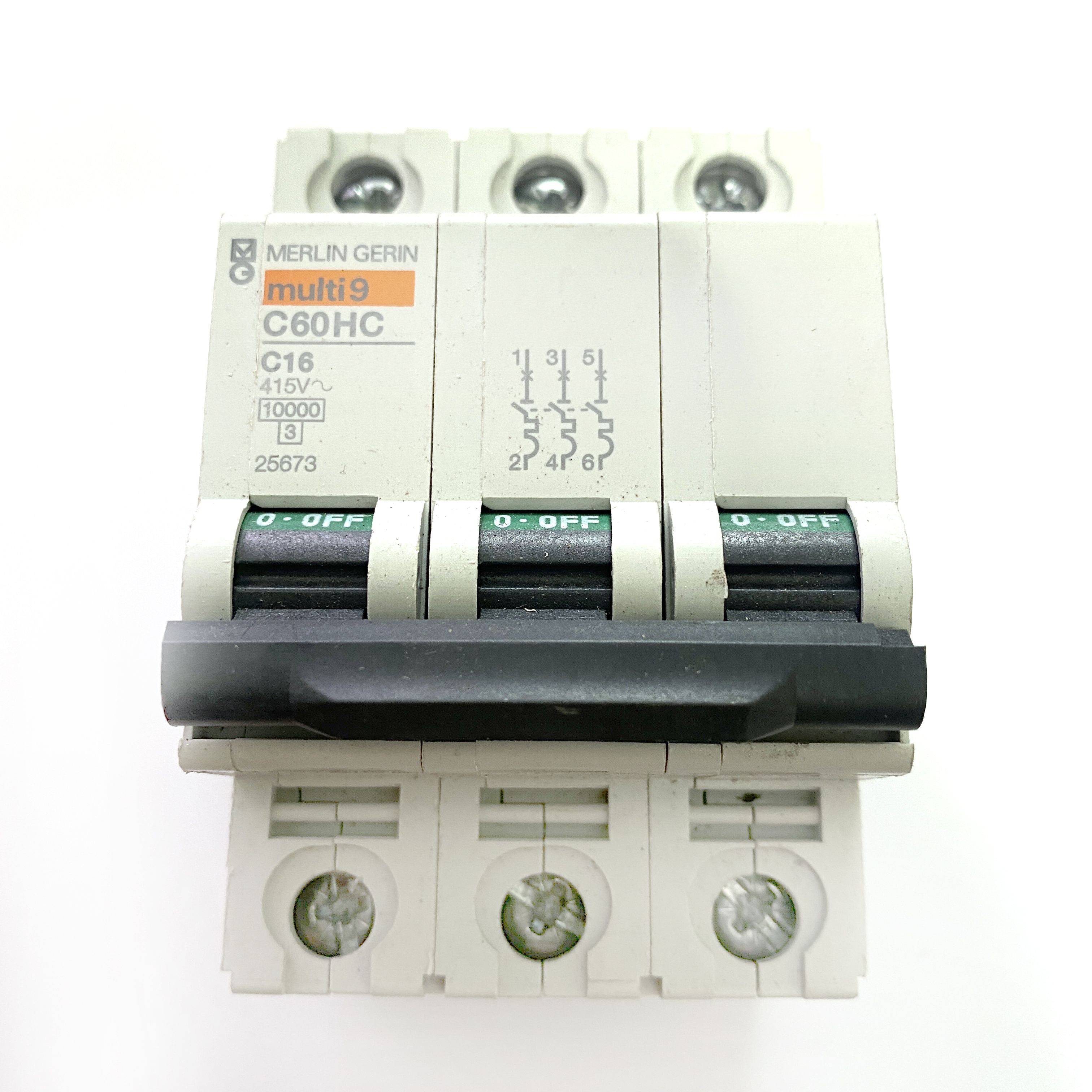 MCB's: Merlin Gerin C60HC 25673 C16 16A 16 Amp 3 Pole Phase MCB Circuit ...