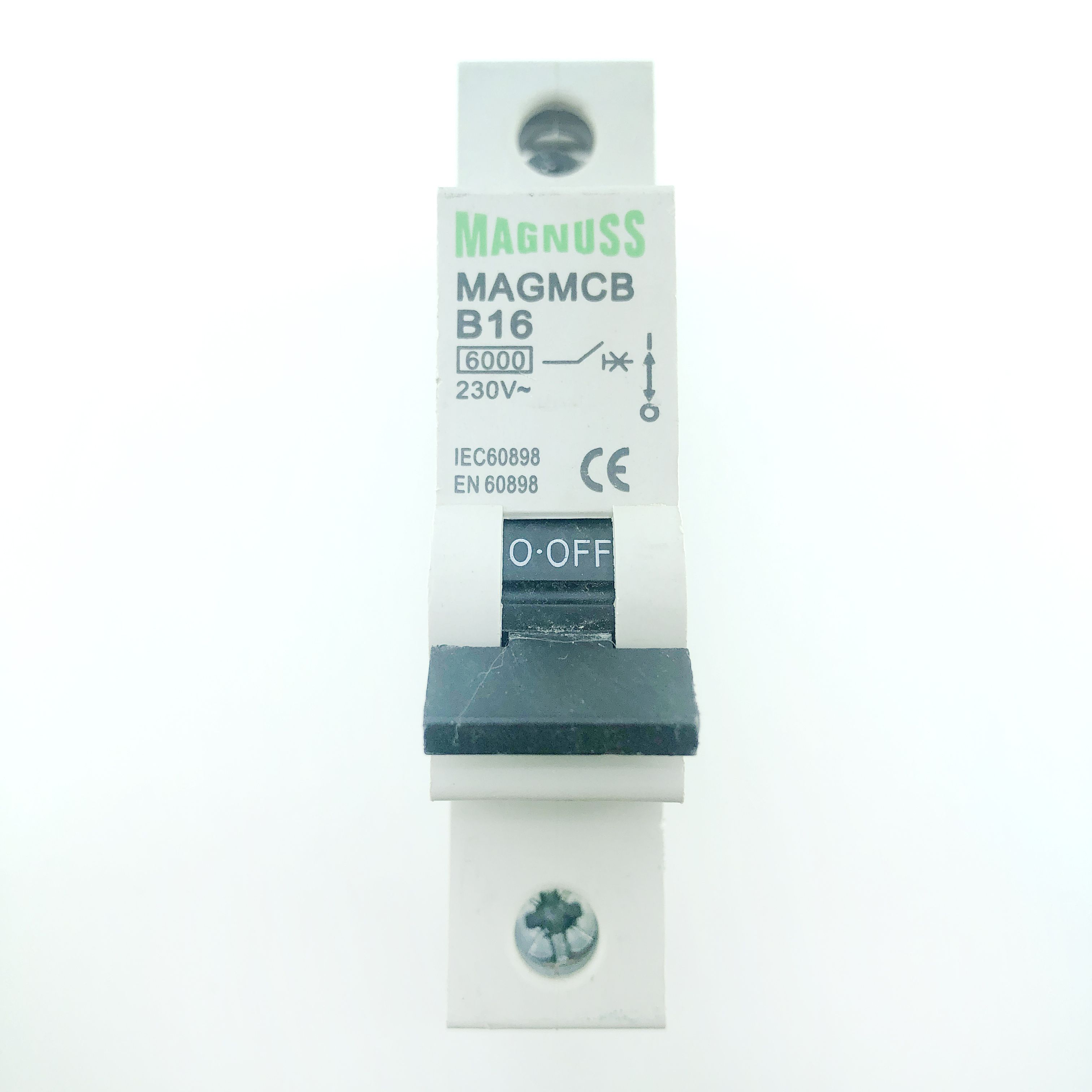 MCB's: Magnuss MAGMCB B16 16A 16 Amp MCB Circuit Breaker Type B