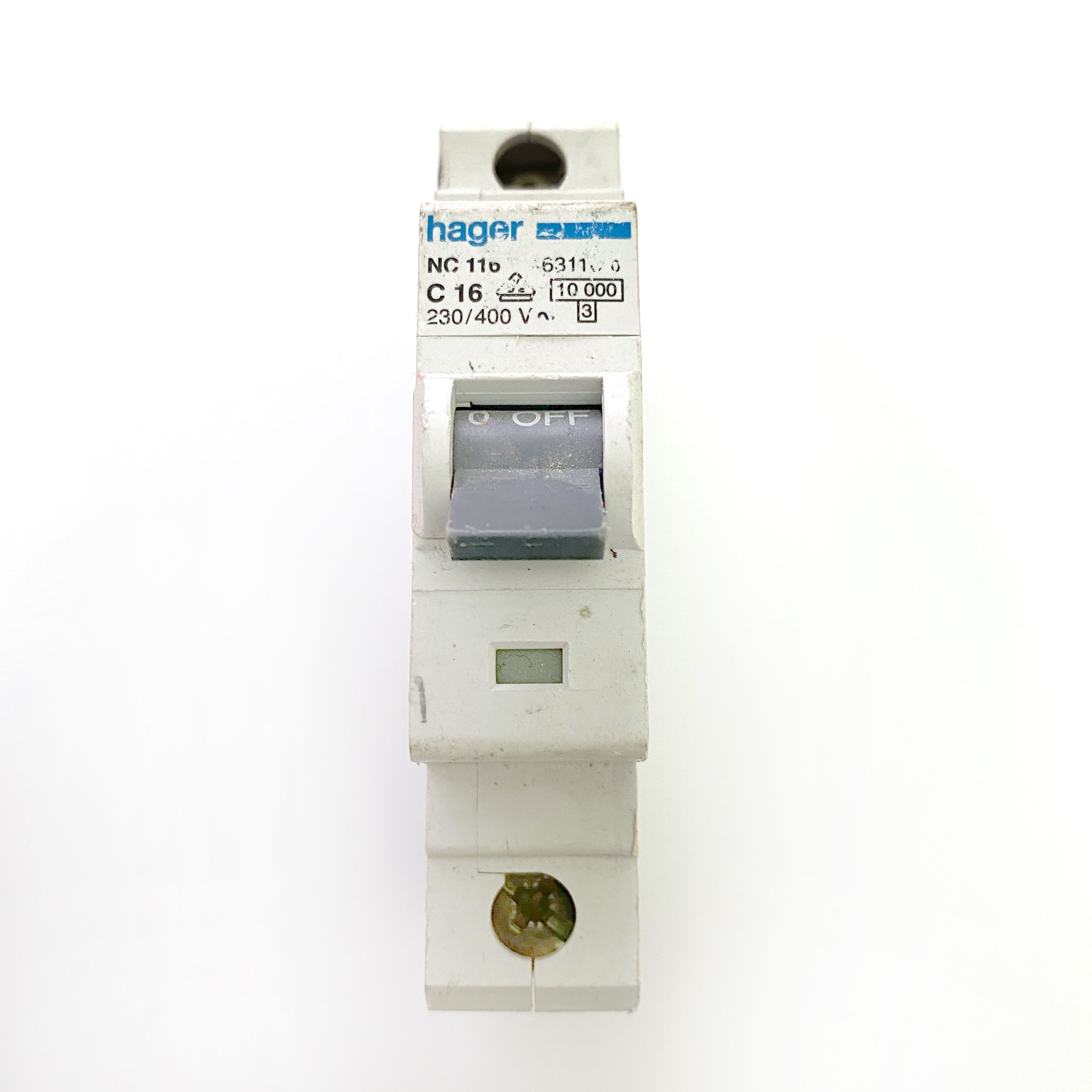 MCB's: Hager NC116 631116 C16 16A 16 Amp MCB Circuit Breaker Type C