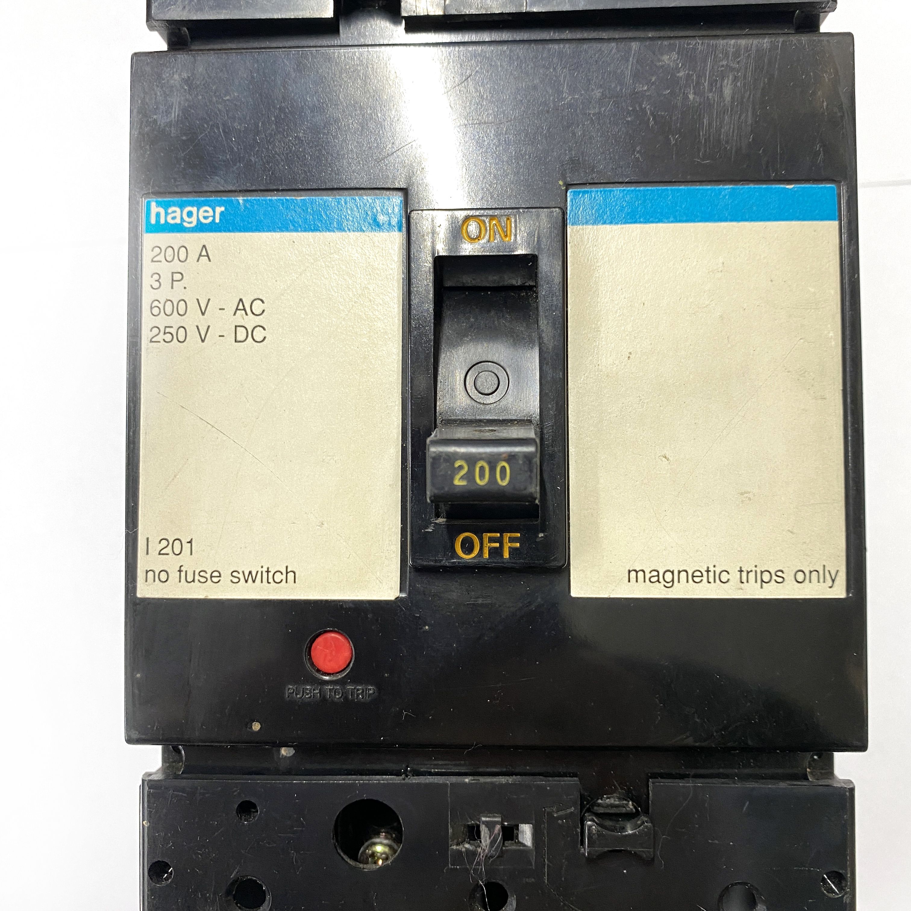 Isolators: Hager I 201 L 201 200A 200 Amp 3 Pole Phase Isolator No Fuse ...