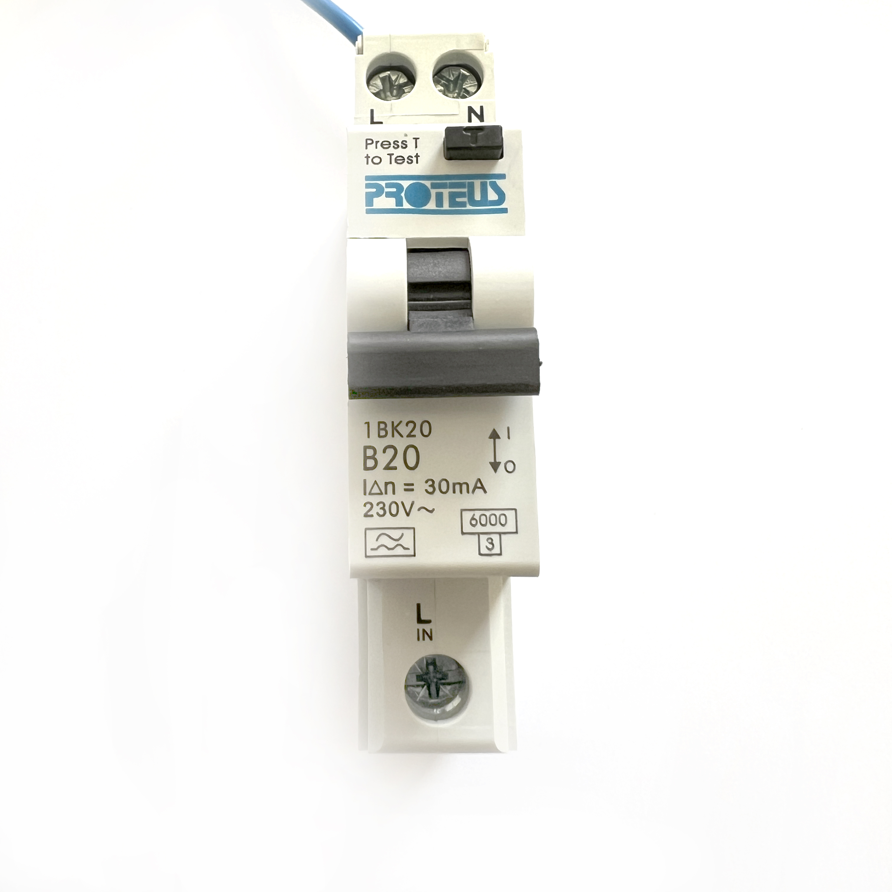 RCBO's: Proteus 1BK20 B20 20A 20 Amp 30mA RCBO Circuit Breaker Type A
