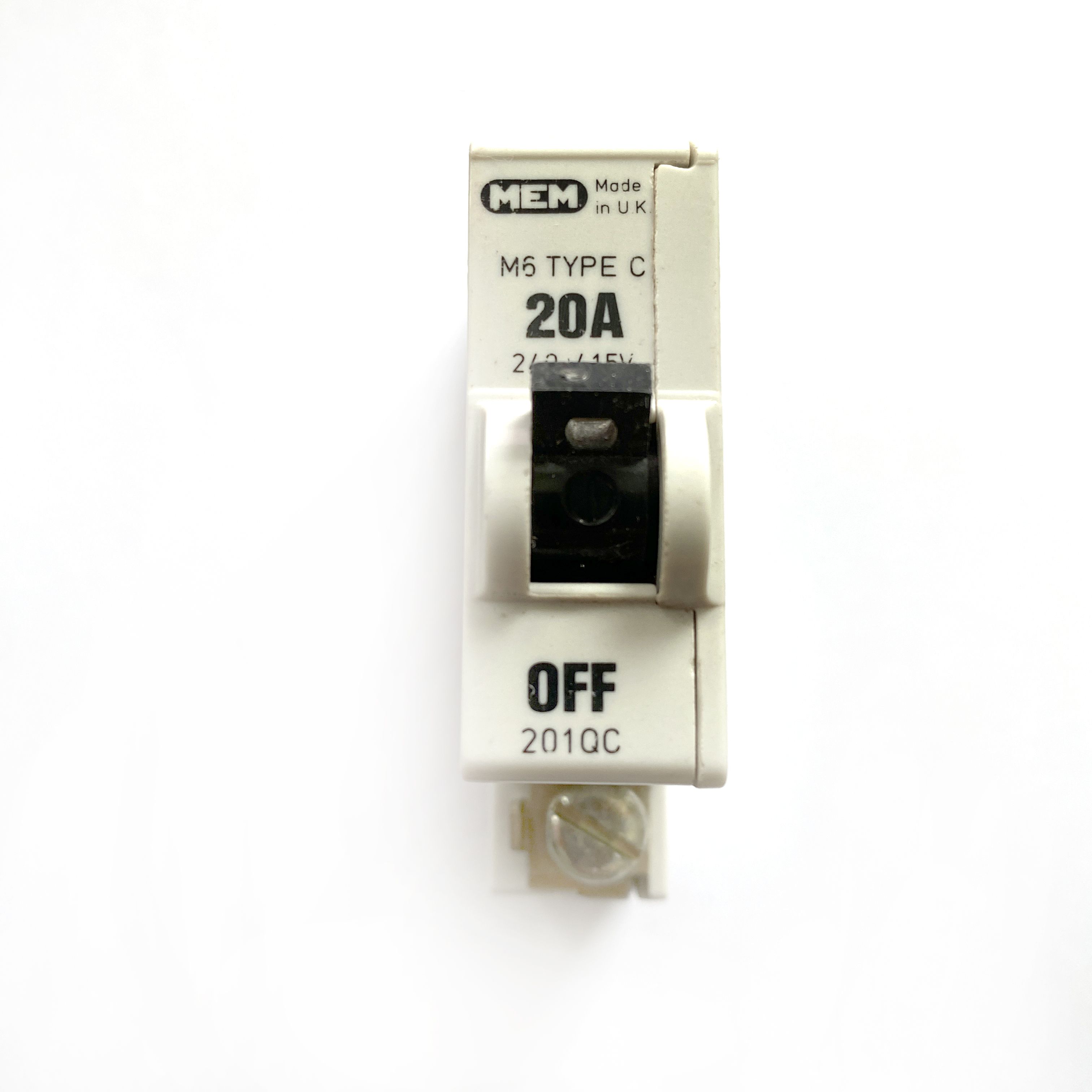 MCB's: MEM 201QC M6 20A 20 Amp MCB Circuit Breaker Type C