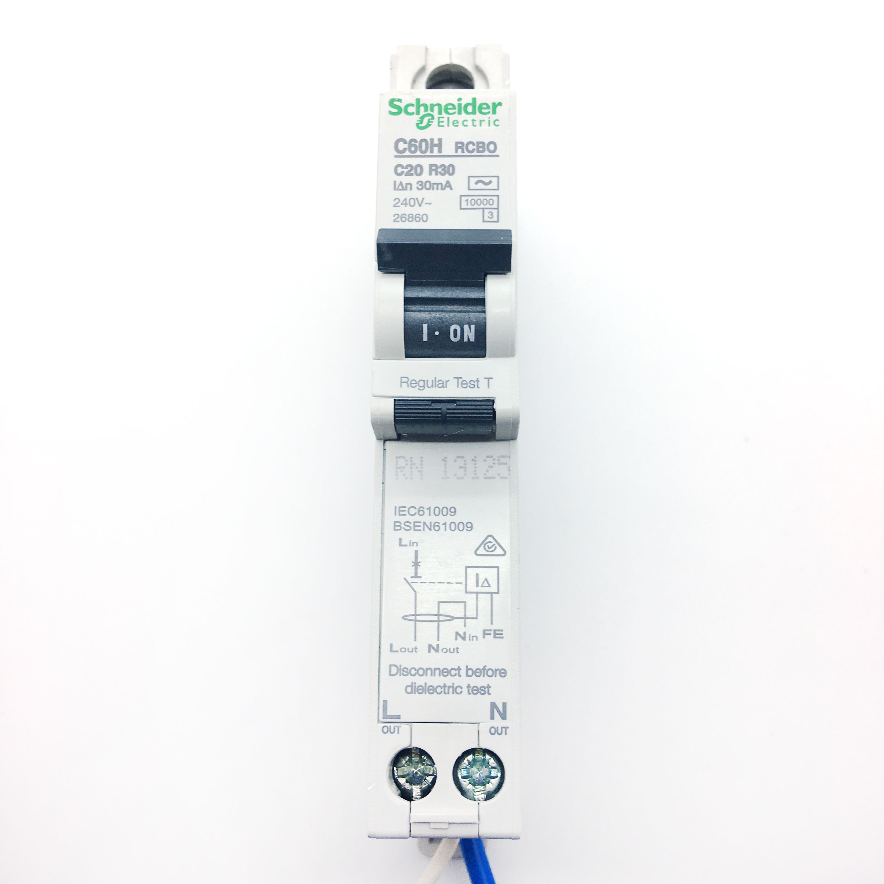 RCBO's: Schneider Electric C60H C202R30 26860 C20 20A 20 Amp 30mA RCBO ...