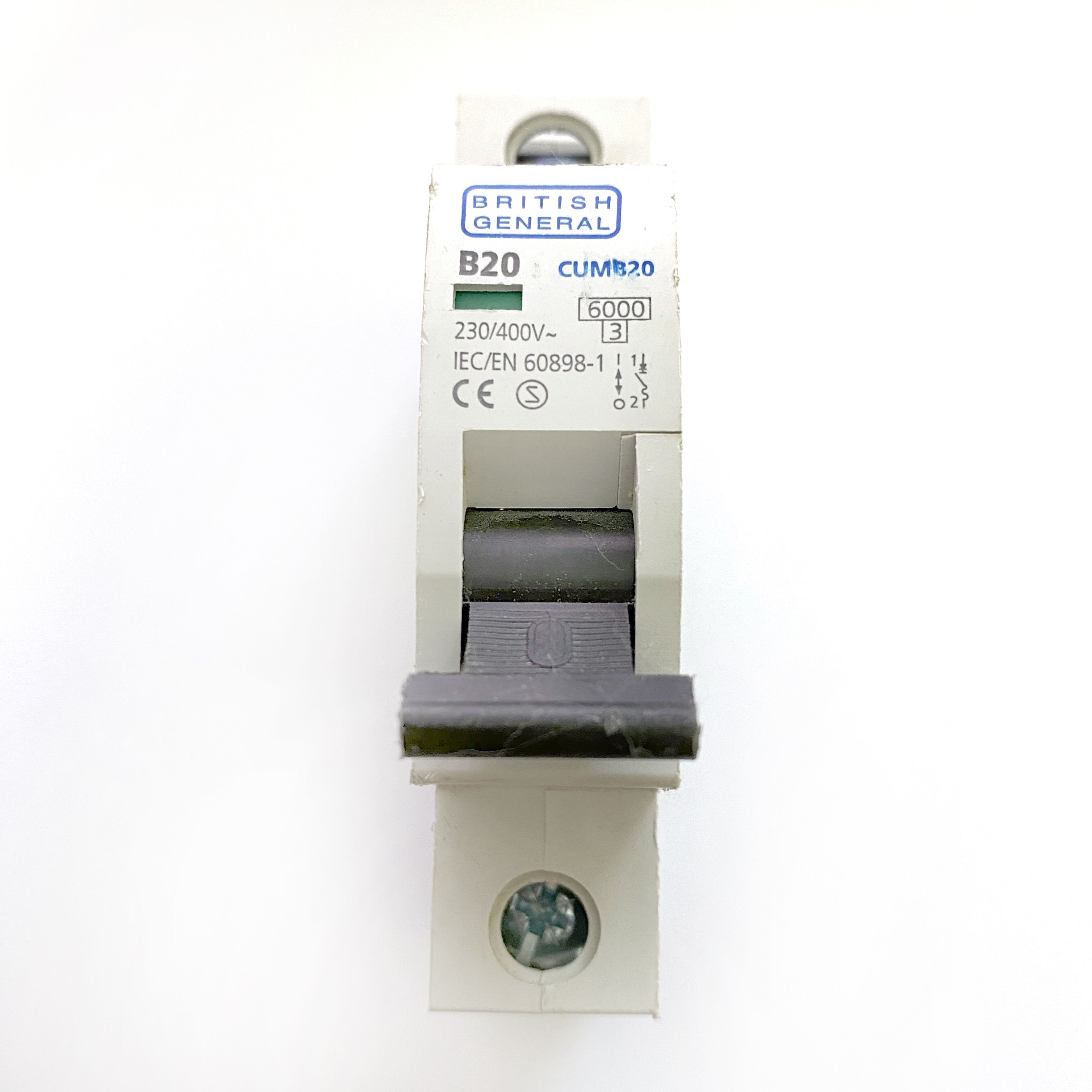 MCB's: BG British General CUMB20 B20 20A 20 Amp MCB Circuit Breaker Type B