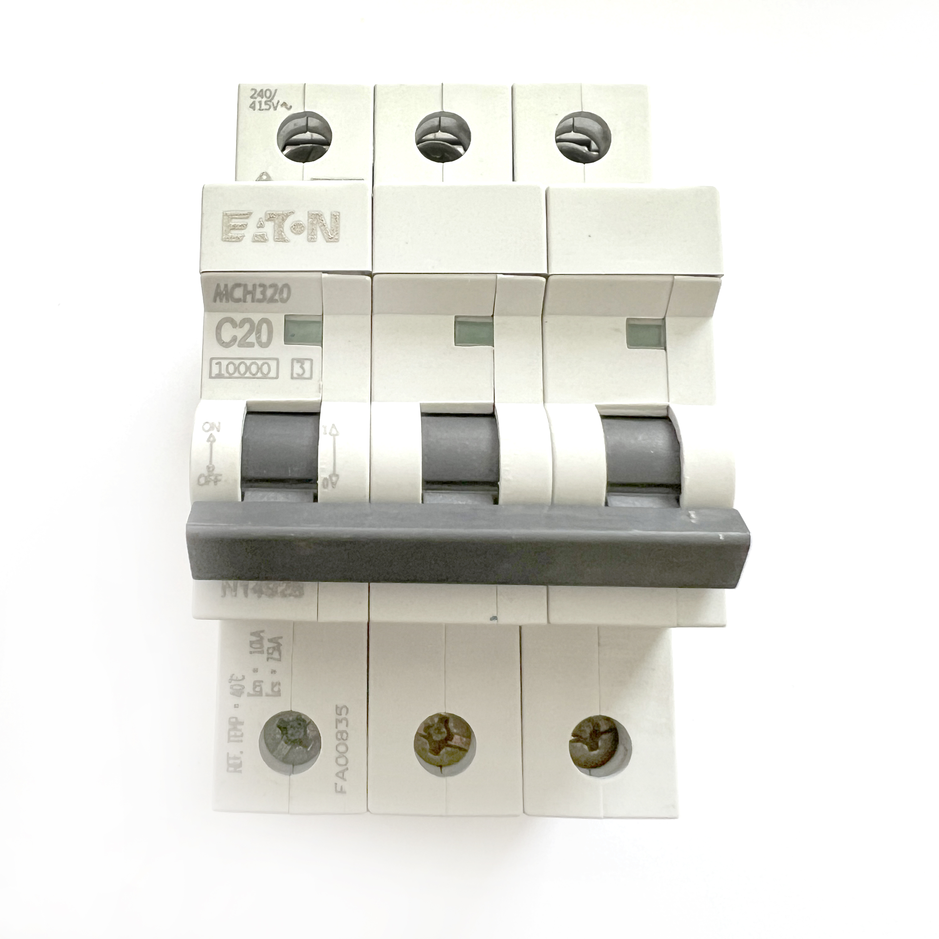 MCB's: Eaton MCH320 C20 20A 20 Amp 3 Pole Phase MCB Circuit Breaker Type C