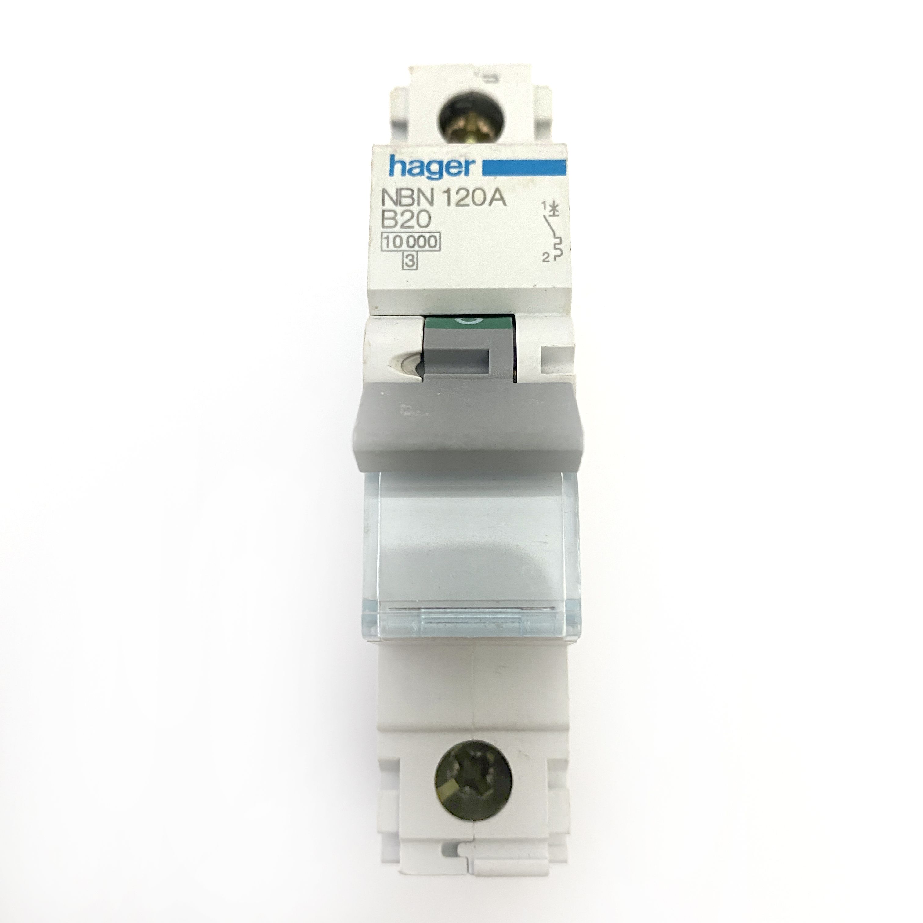 MCB's: Hager NBN120A B20 20A 20 Amp MCB Circuit Breaker Type B