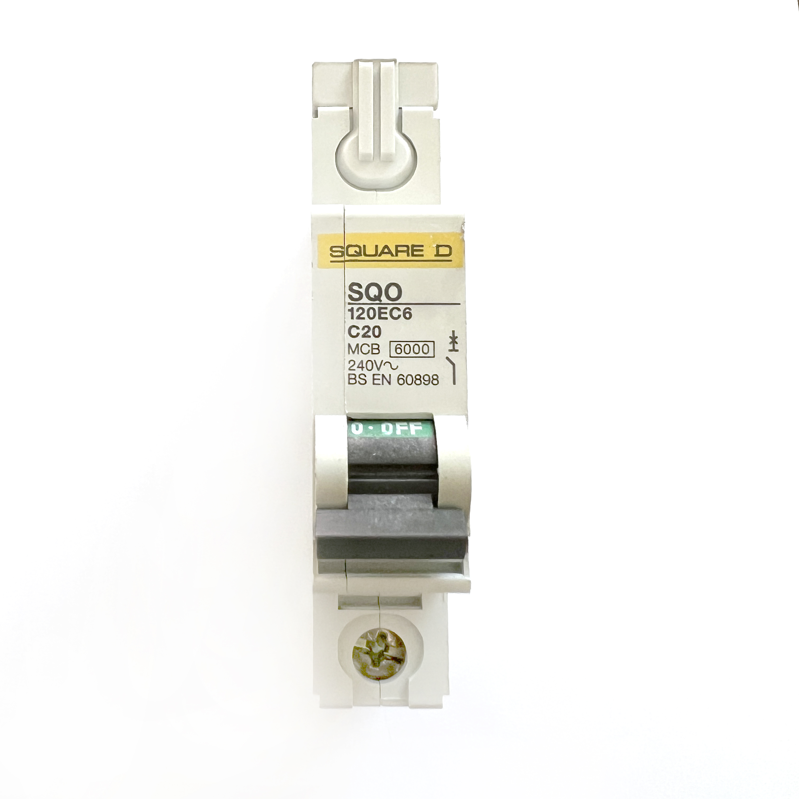 MCB's: Square D SQO 120EC6 C20 20A 20 Amp MCB Circuit Breaker Type C