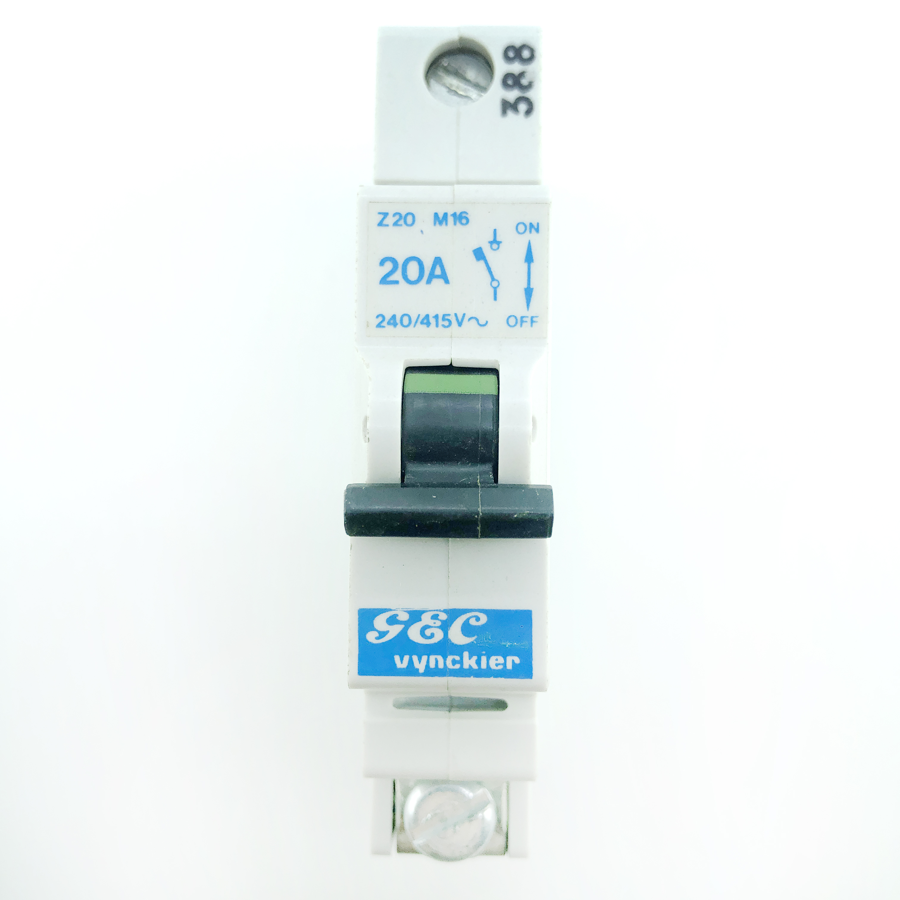 MCB's: GEC Vynckier Z20 M16 20A 20 Amp MCB Circuit Breaker Type 3