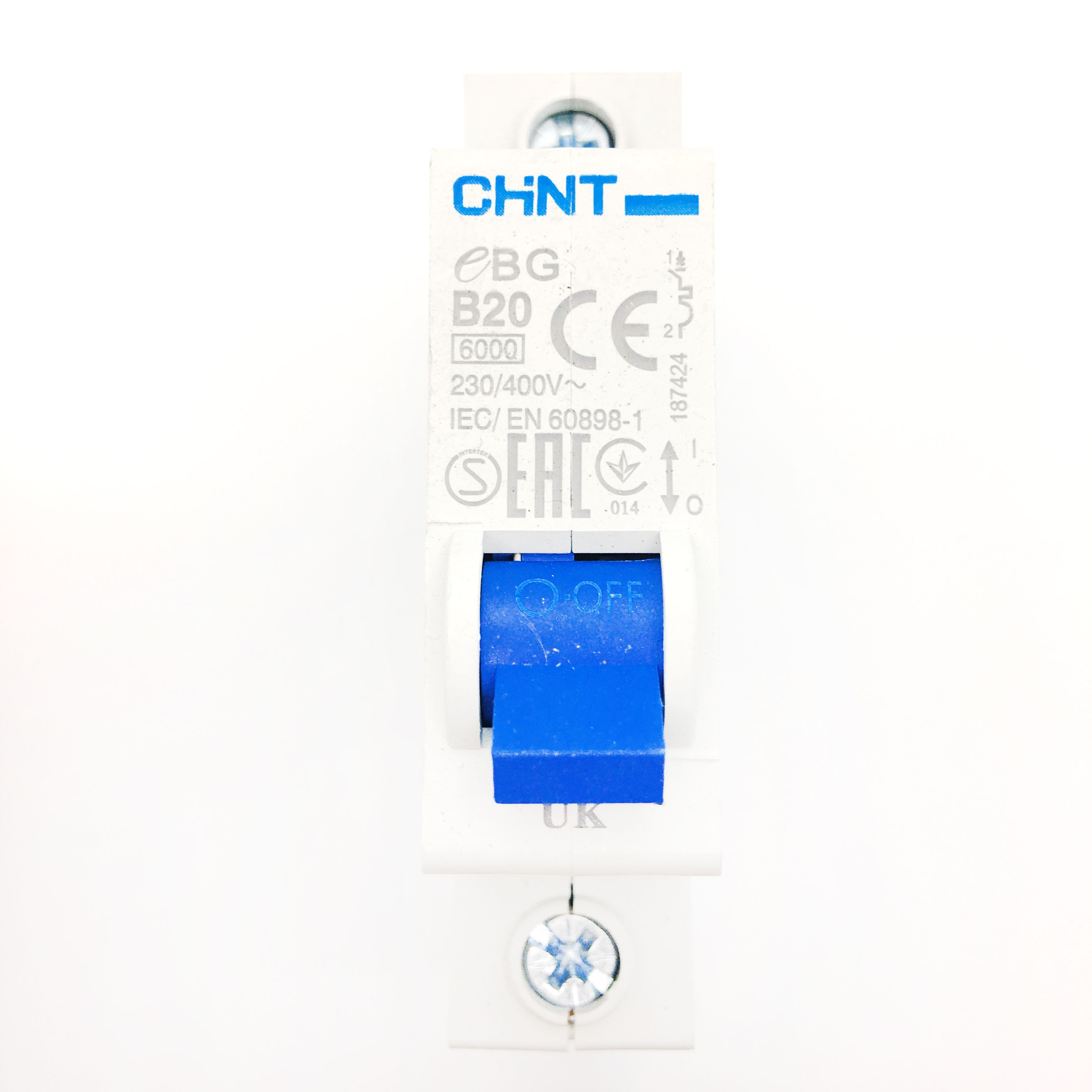 MCB's: Chint eBG 187424 B20 20A 20 Amp MCB Circuit Breaker Type B