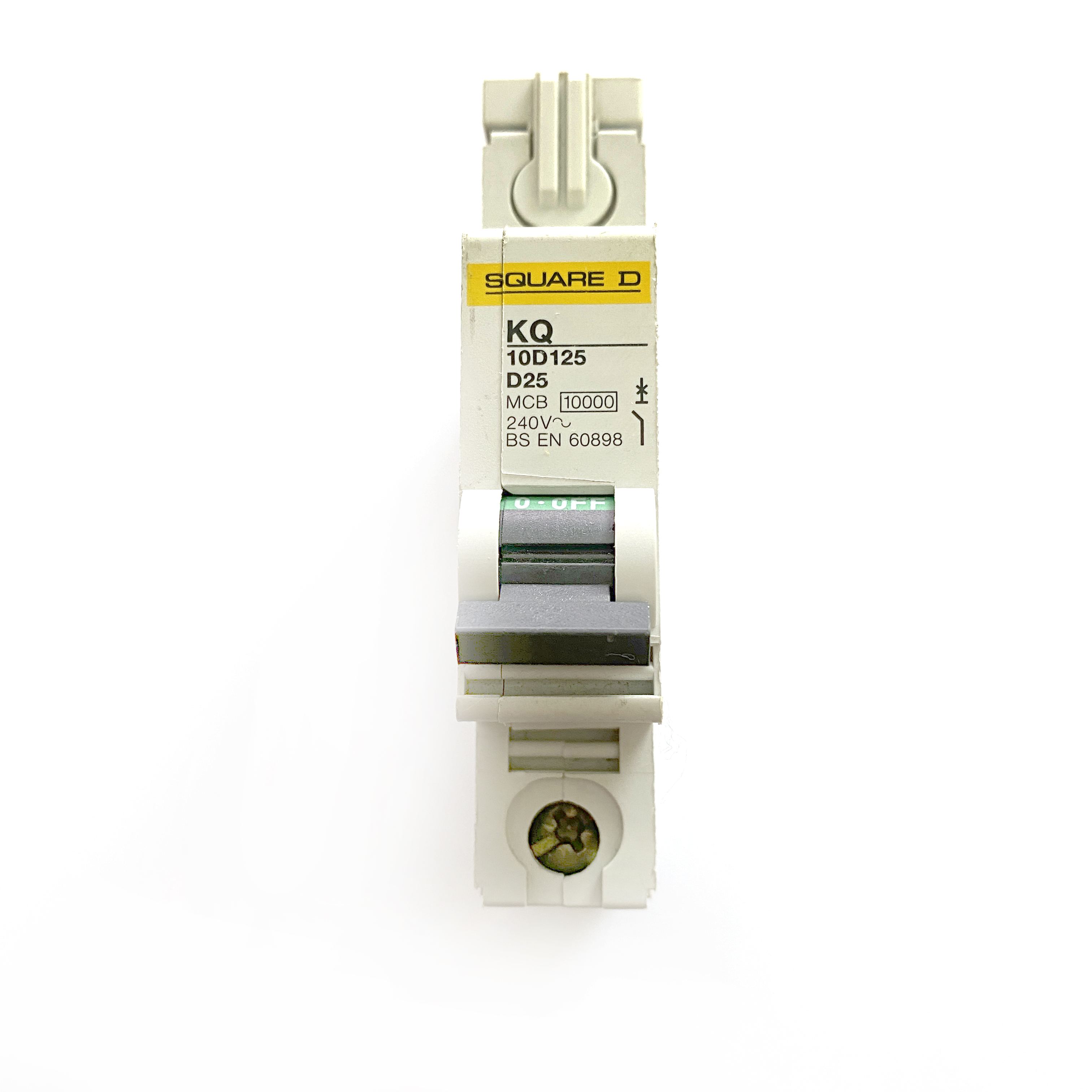 MCB's: Square D KQ 10D125 D25 25A 25 Amp MCB Circuit Breaker Type D