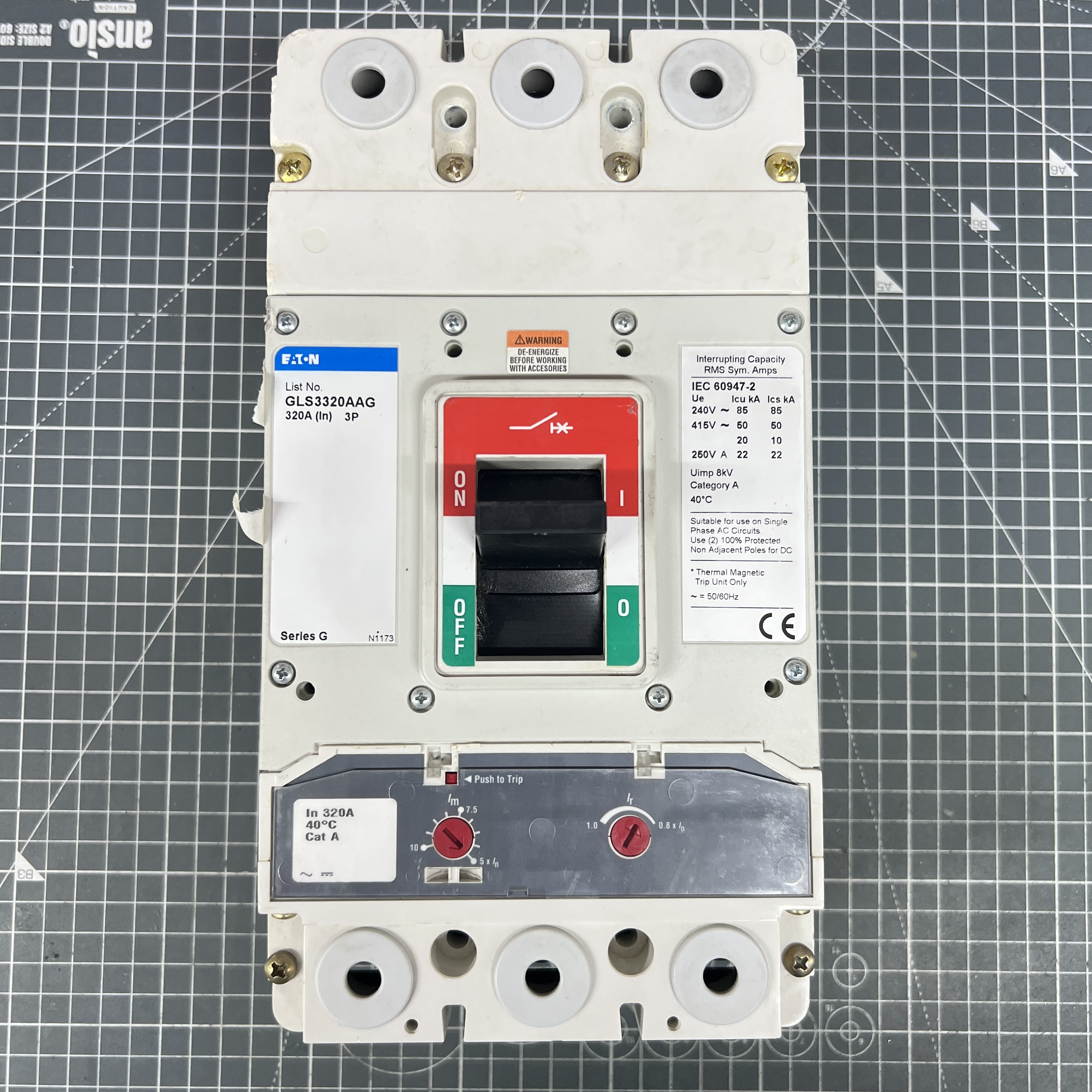 MCB's: Eaton MEM GLS3320AAG Series G 320A 320 Amp 3 Pole Phase MCCB ...