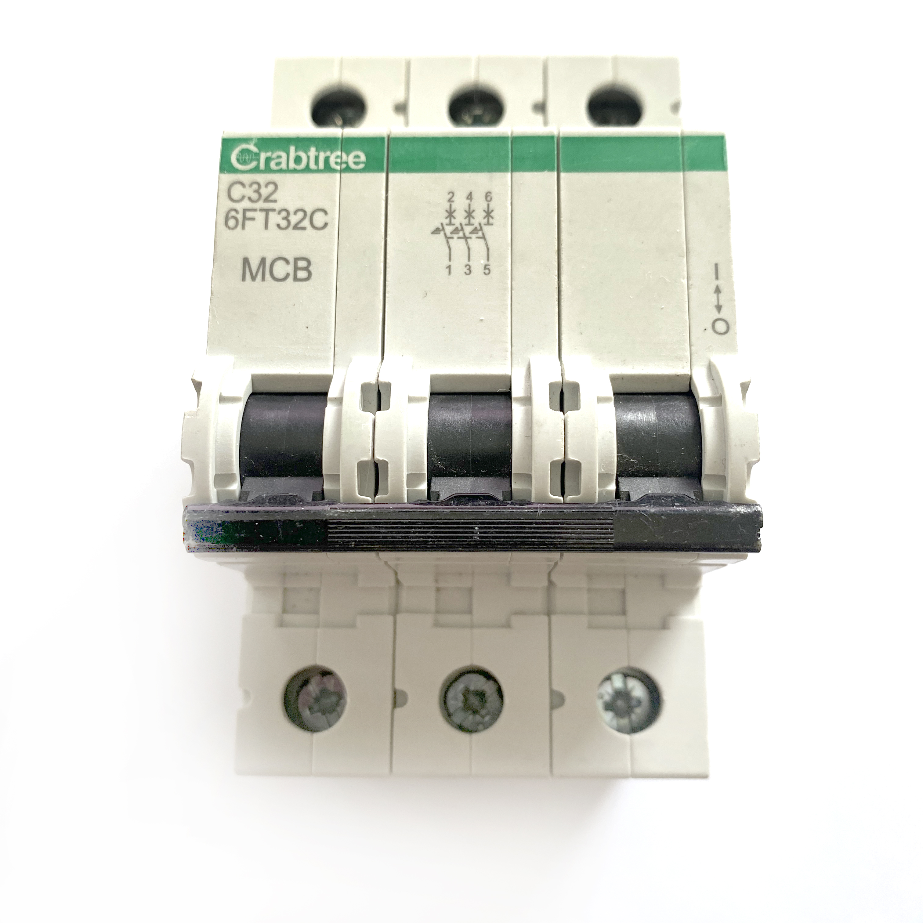 MCB's: Crabtree LoadStar 6FT32C White Clip C32 32A 32 Amp 3 Pole Phase ...