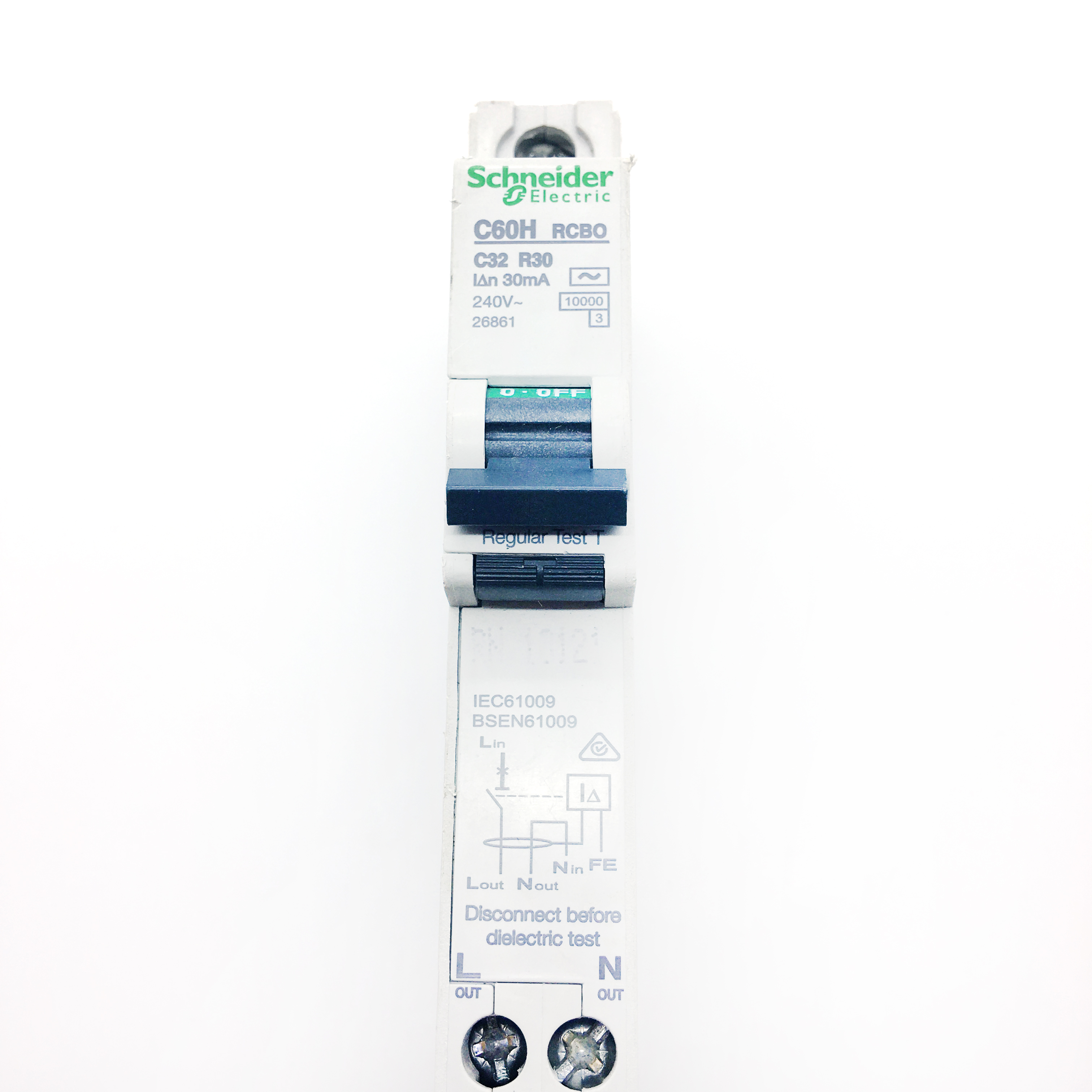 RCBO's: Schneider Electric C60H C32R30 26861 C32 32A 32 Amp 30mA RCBO ...