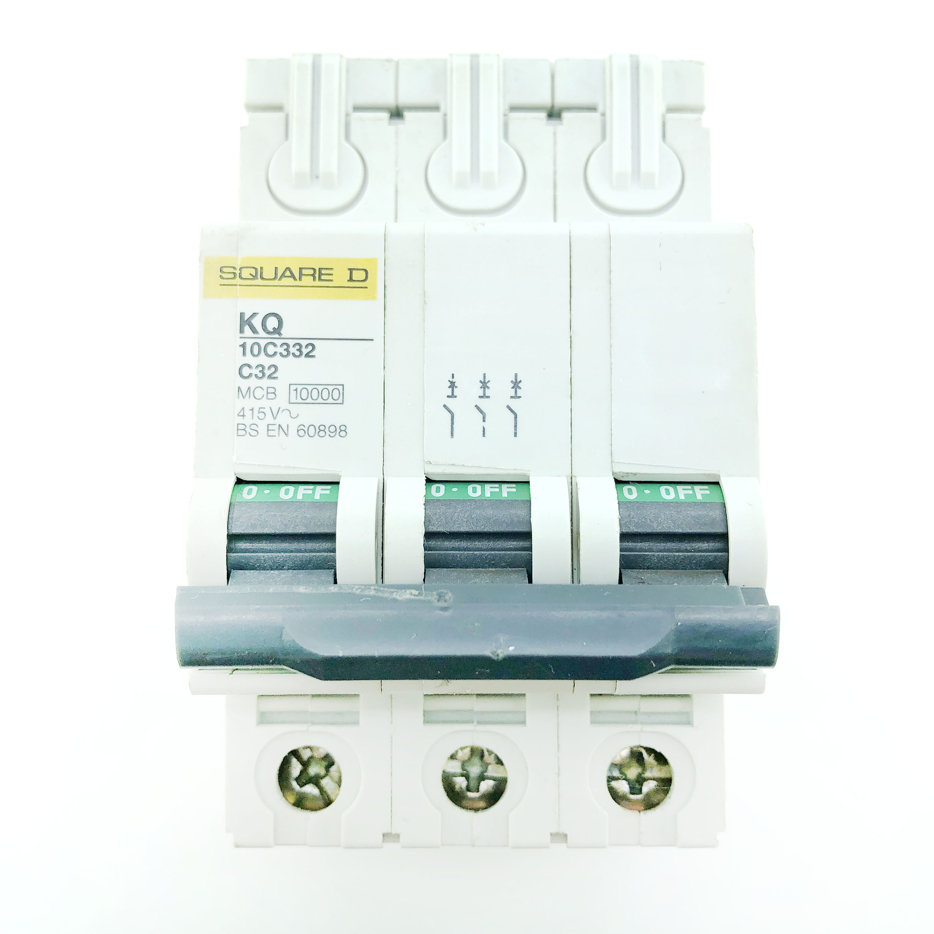 MCB's: Square D KQ 10C332 C32 32A 32 Amp 3 Pole Phase MCB Circuit ...