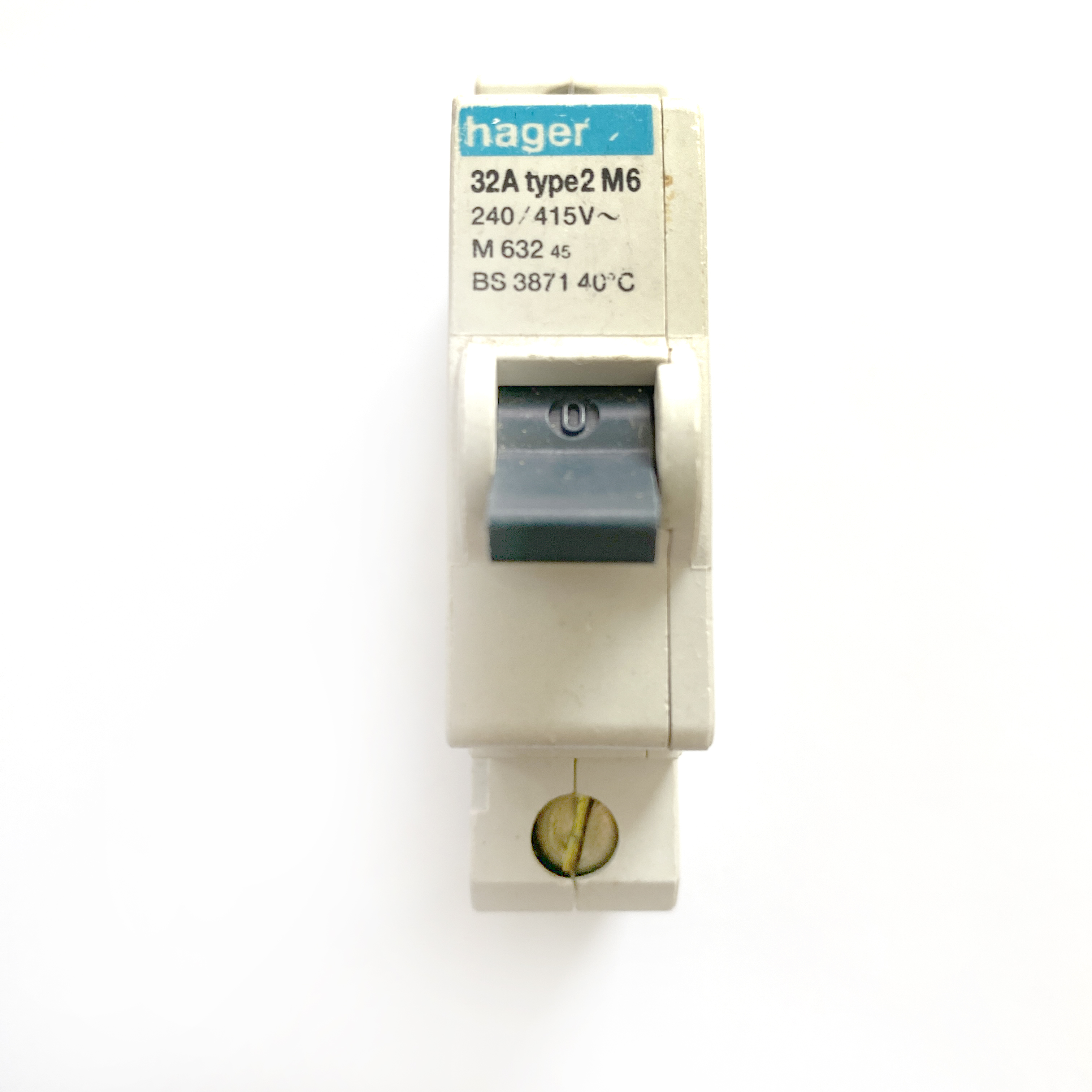MCB's: Hager M632 45 M6 32A 32 Amp MCB Circuit Breaker Type 2