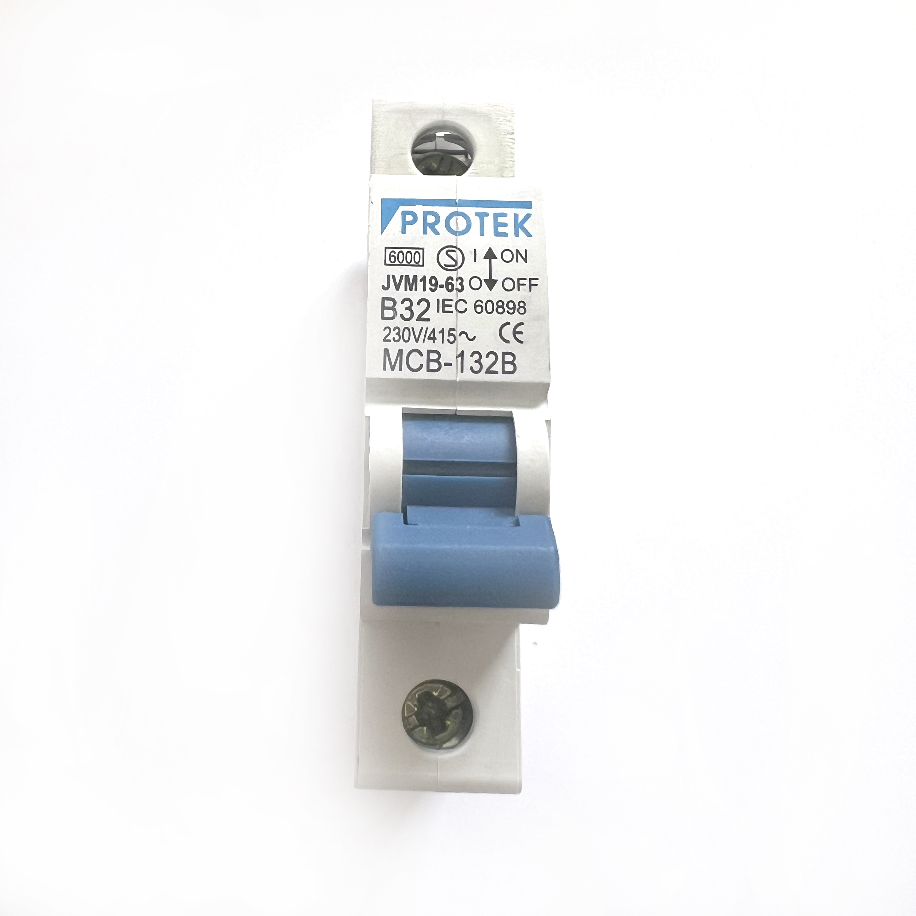 MCB's: Protek JVM19-63 MCB-132B B32 32A 32 Amp MCB Circuit Breaker Type B