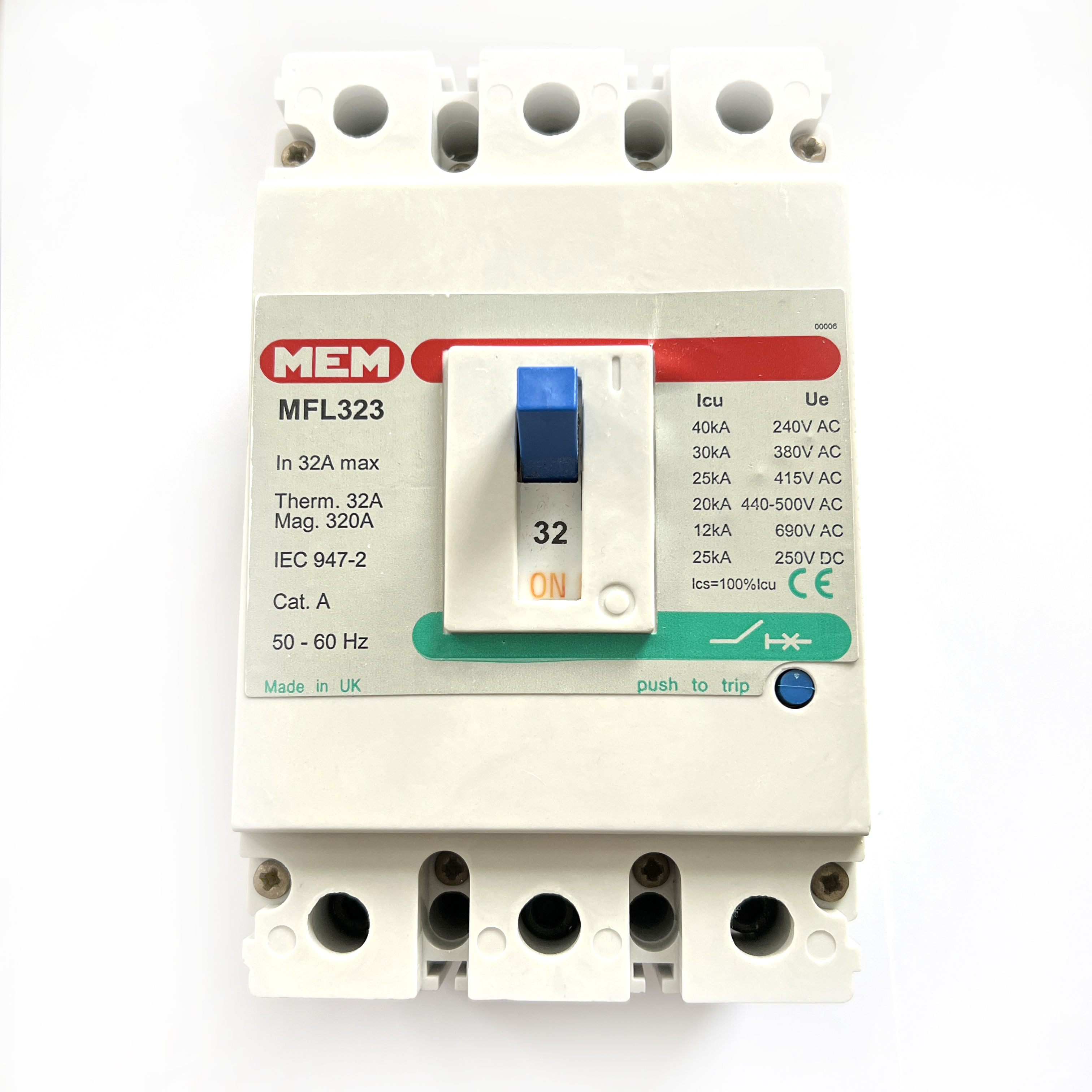 MCB's: MEM MFL323 Bill TLF323 32A 32 Amp 3 Pole Phase MCCB MCB Circuit ...