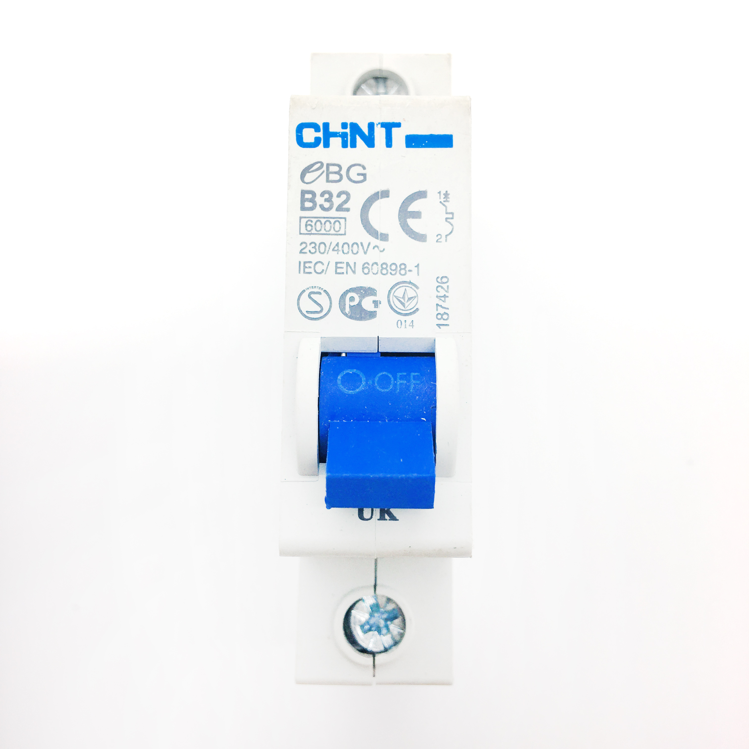 MCB's: Chint eBG 187426 B32 32A 32 Amp MCB Circuit Breaker Type B