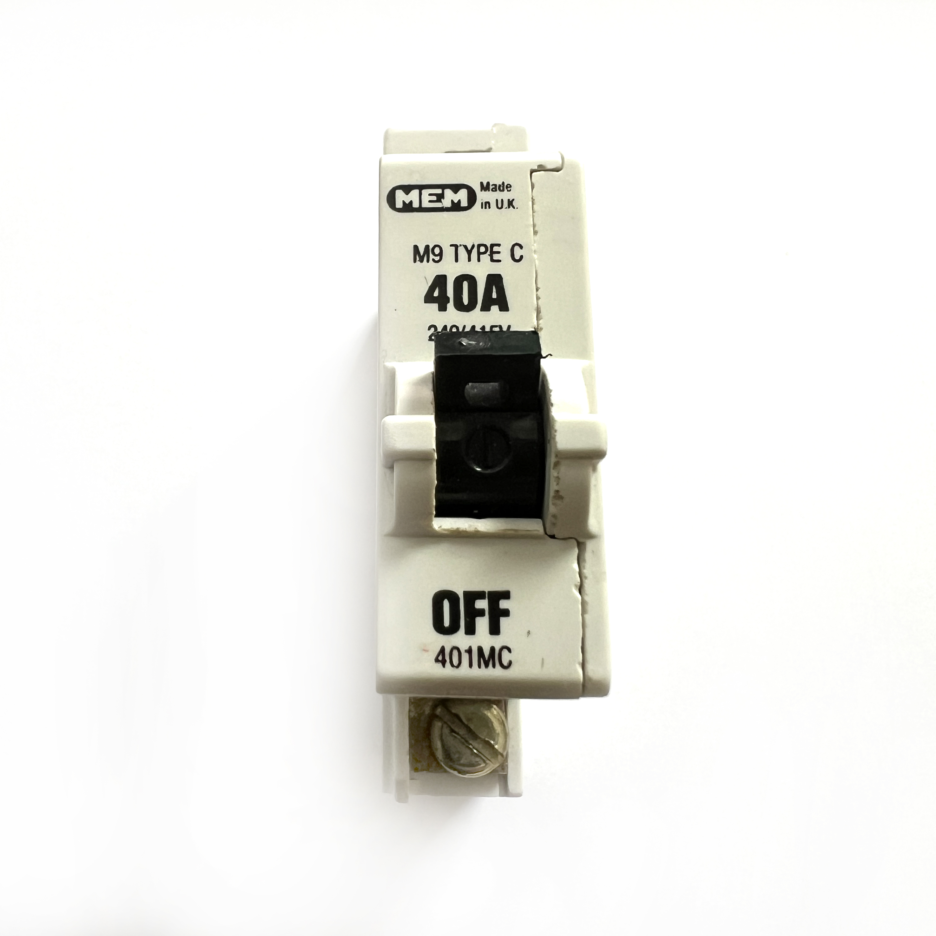 MCB's: MEM 401MC M9 C40 40A 40 Amp MCB Circuit Breaker Type C
