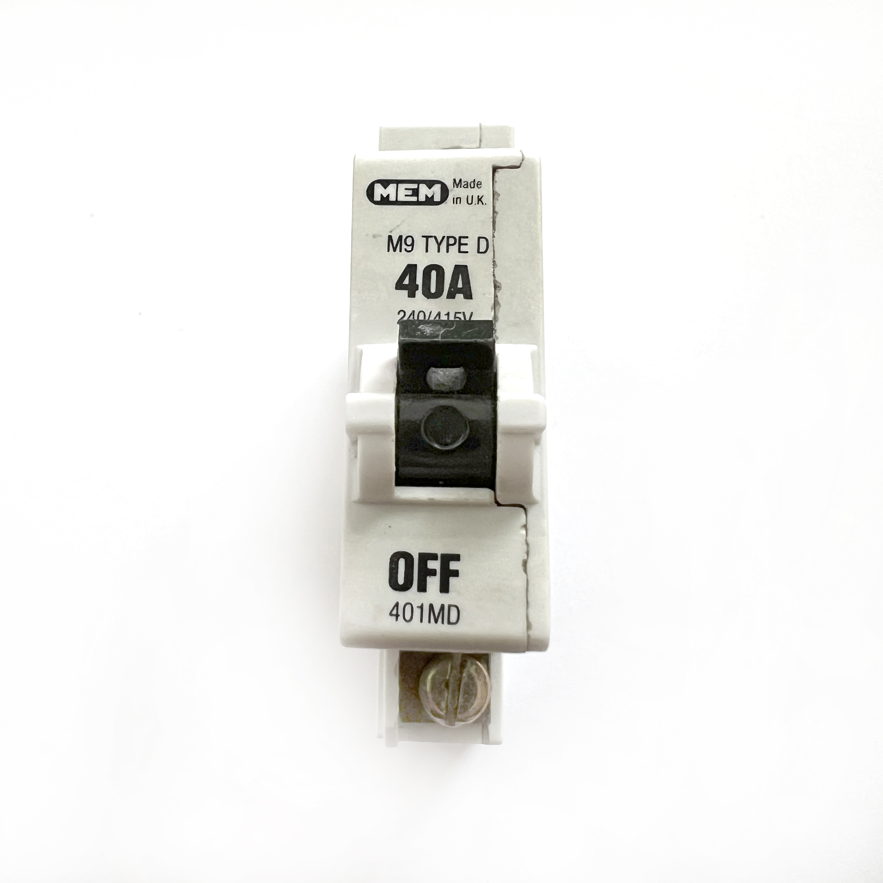 MCB's: MEM 401MD M9 D40 40A 40 Amp MCB Circuit Breaker Type D