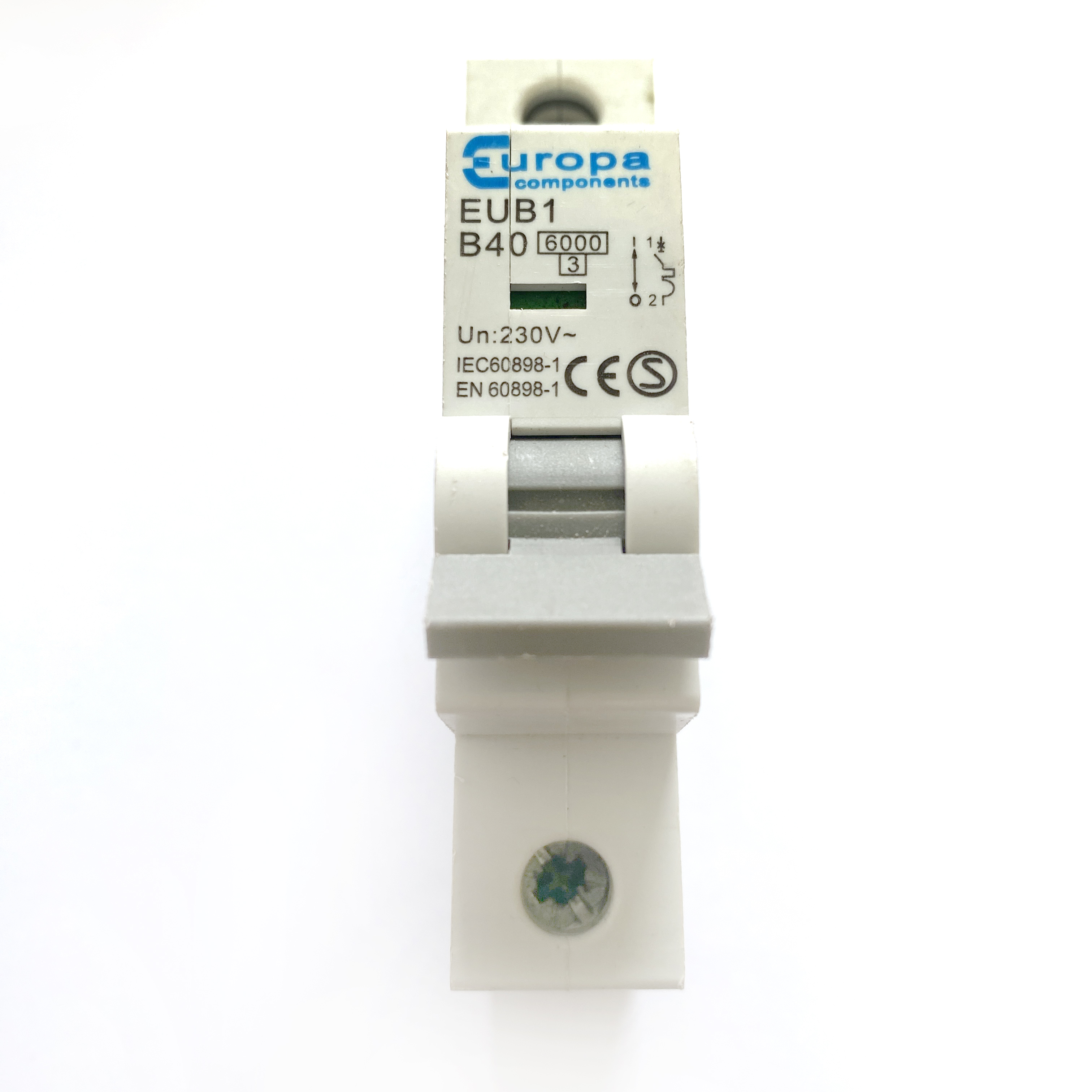 MCB's: Europa Components EUB1 B40 40A 40 Amp MCB Circuit Breaker Type B