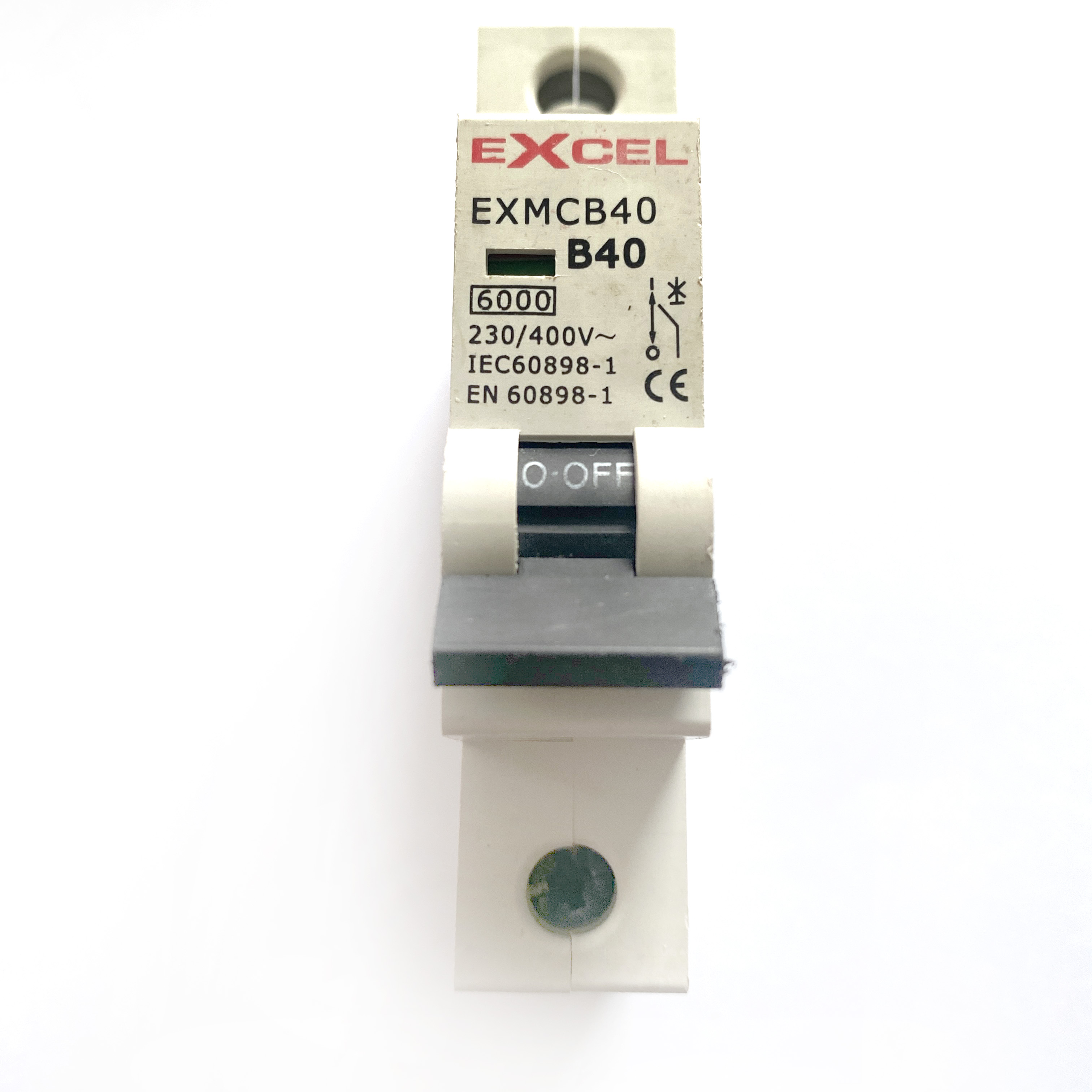 MCB's: Excel EXMCB40 Black Toggle B40 40A 40 Amp MCB Circuit Breaker Type B