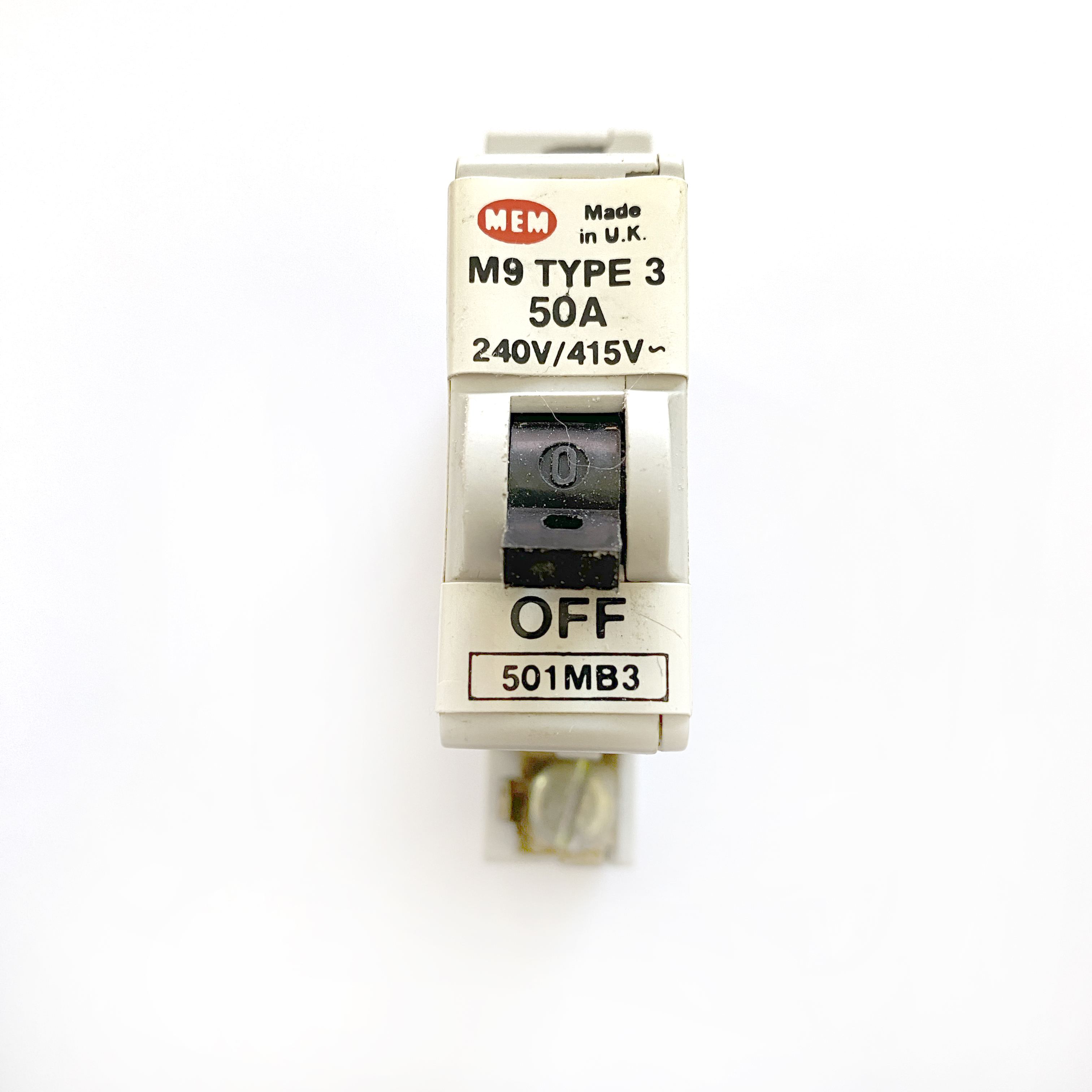 MCB's: MEM 501MB3 Memshield 1 M9 50A 50 Amp MCB Circuit Breaker Type 3