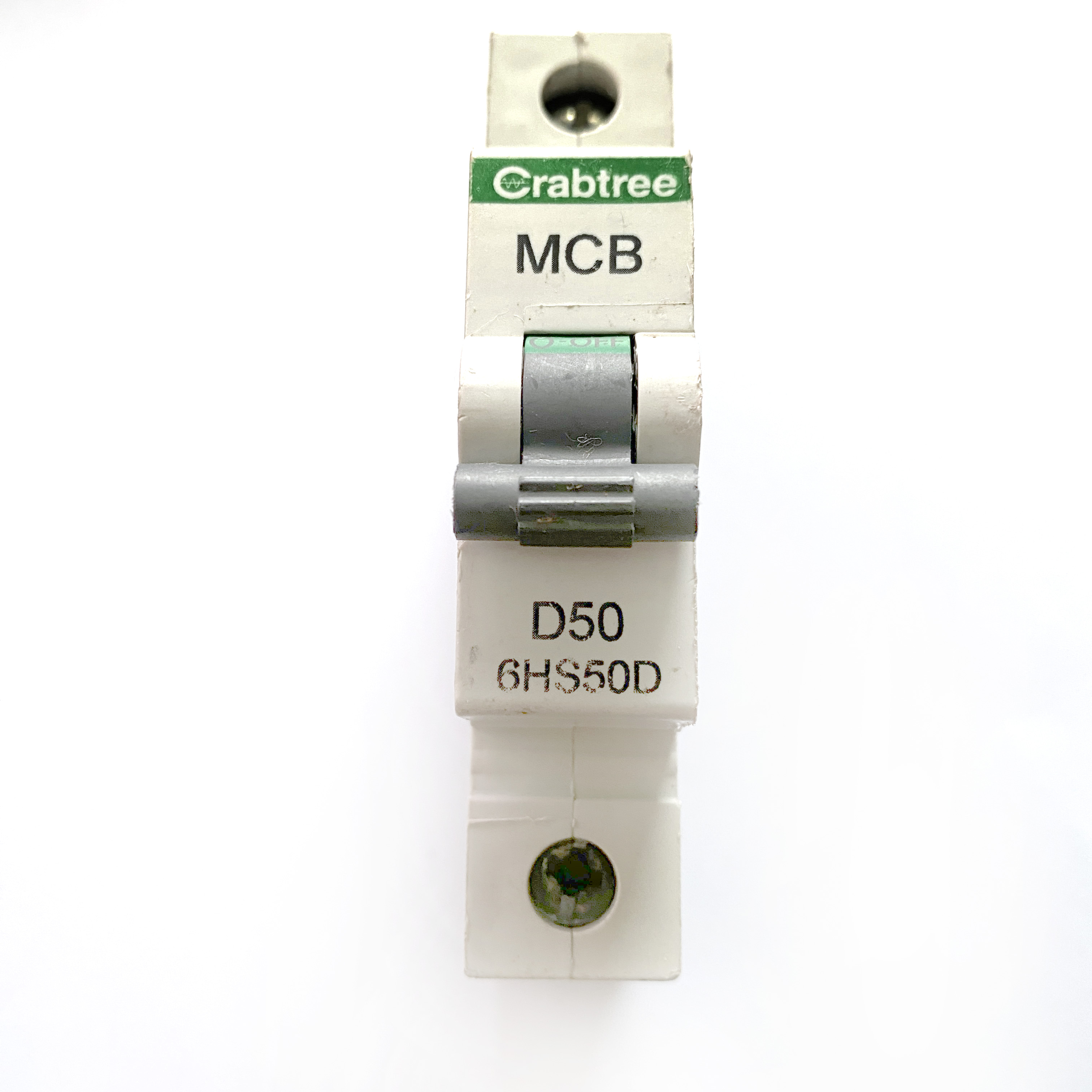 MCB's: Crabtree 6HS50D Black Clip D50 50A 50 Amp MCB Circuit Breaker Type D