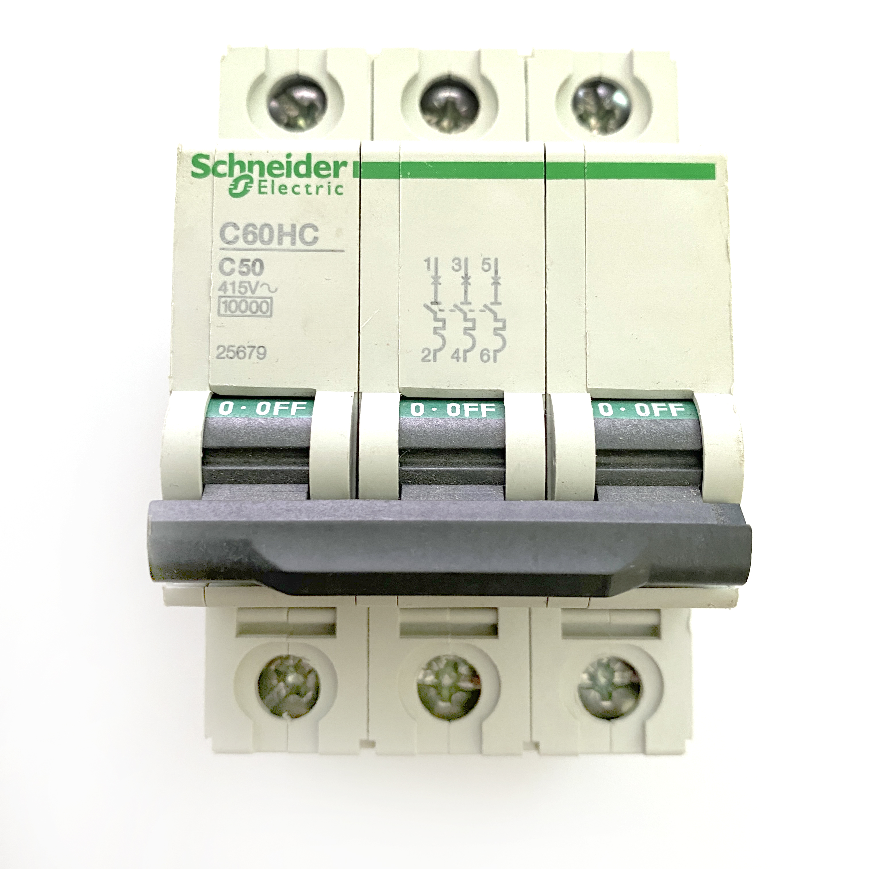 MCB's: Schneider Electric C60HC 25679 C50 50A 50 Amp 3 Pole Phase MCB ...