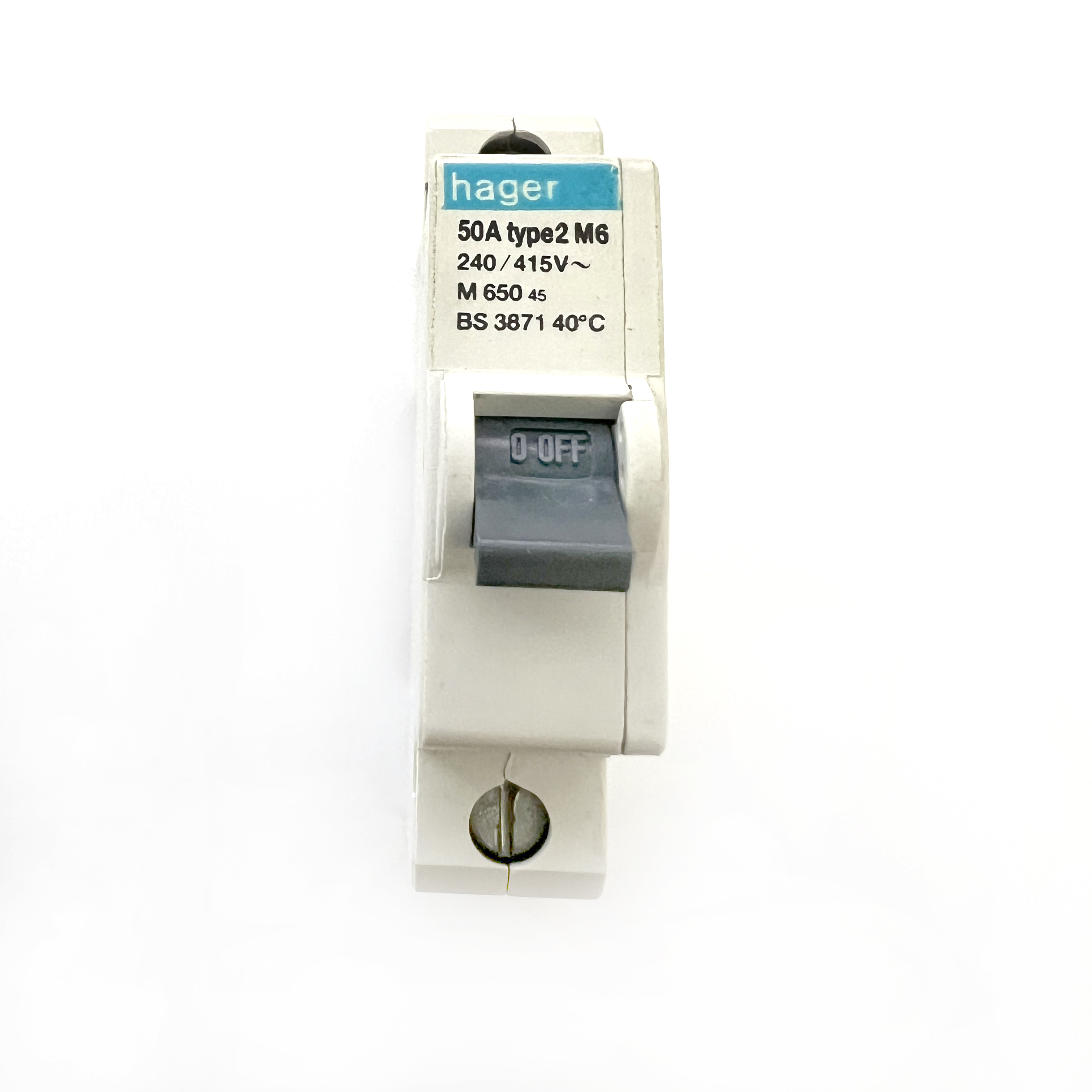 MCB's: Hager M650 45 M6 BS3871 50A 50 Amp MCB Circuit Breaker Type 2