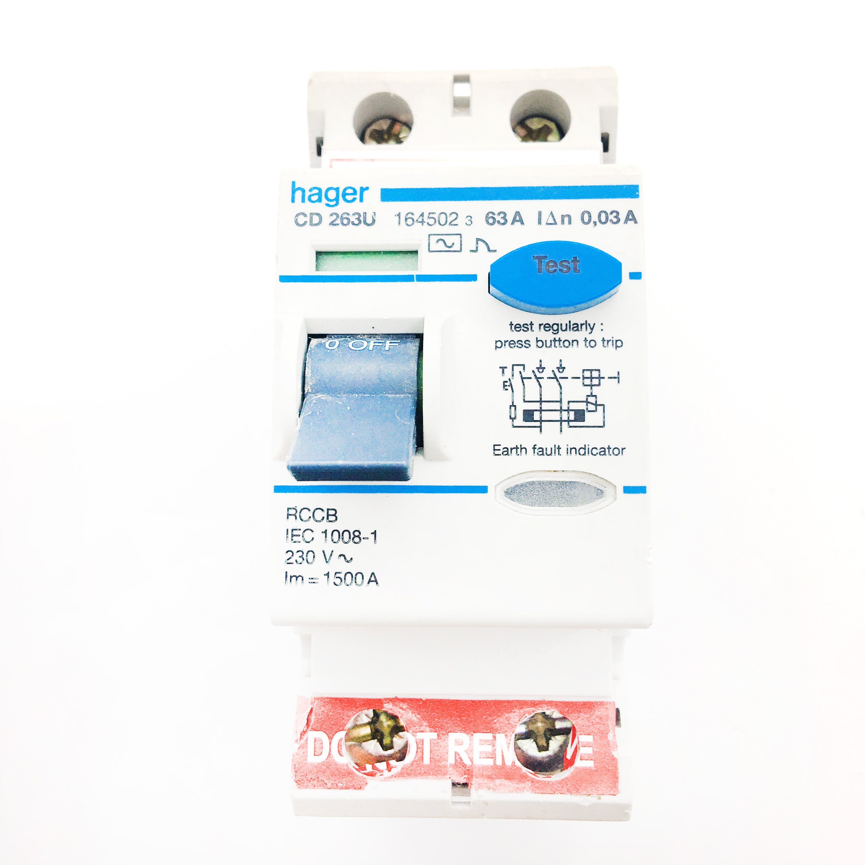Residual Current Devices: Hager CD263U 164502 63A 63 Amp 30mA RCD RCCB ...