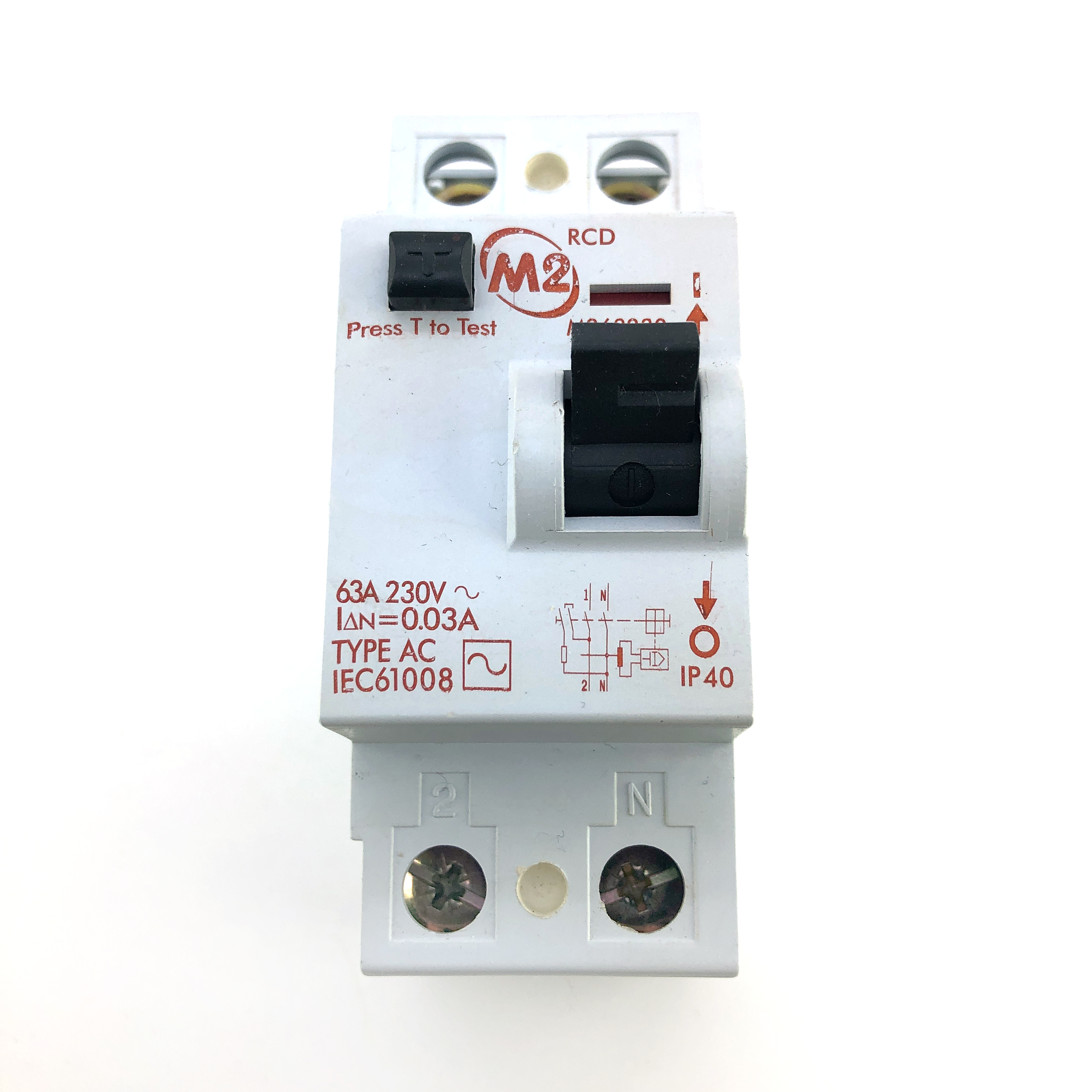 Residual Current Devices: M2 63A 63 Amp 30mA RCD 2 Double Pole Circuit ...