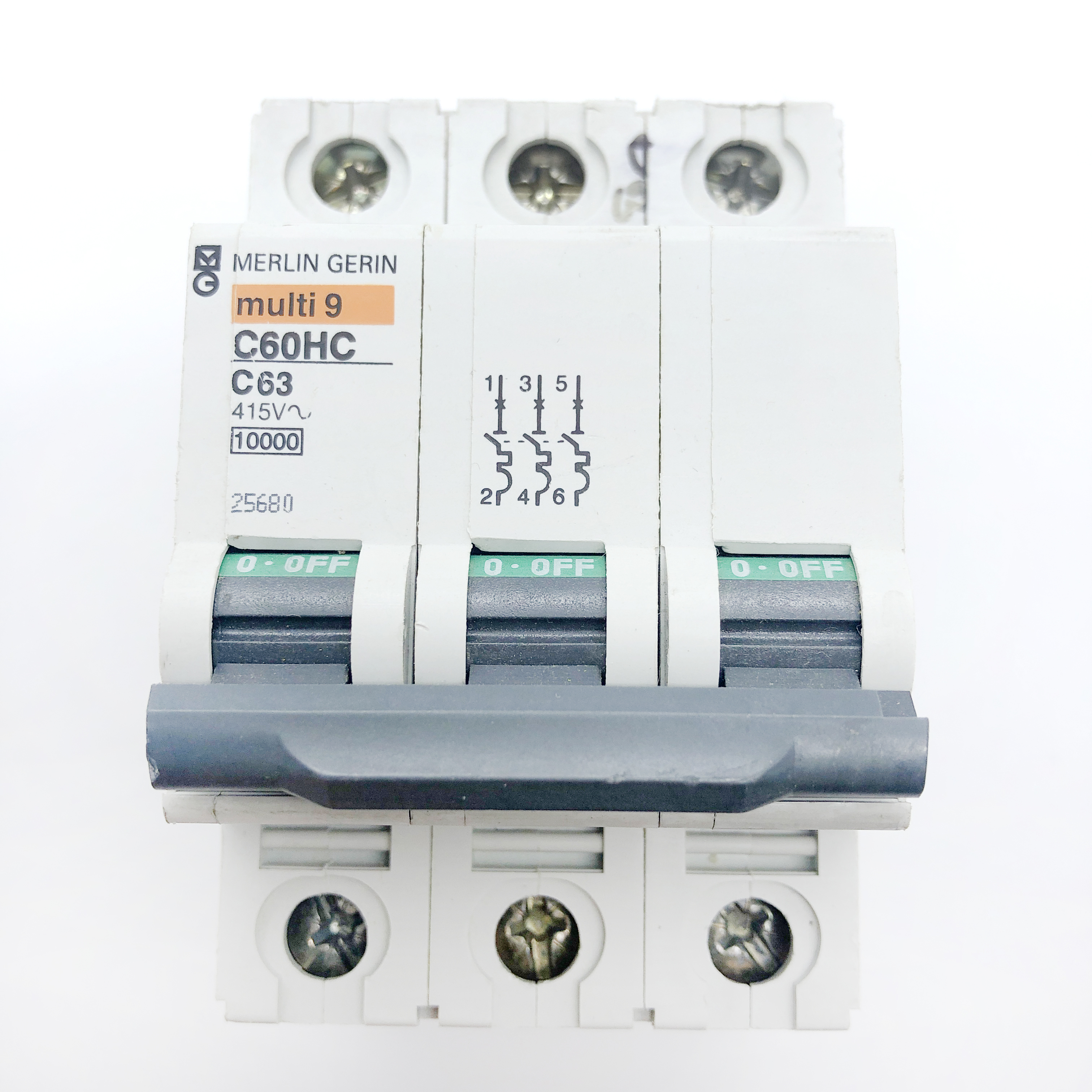 MCB's: Merlin Gerin Multi9 C60HC 25680 C63 63A 63 Amp 3 Pole Phase MCB ...