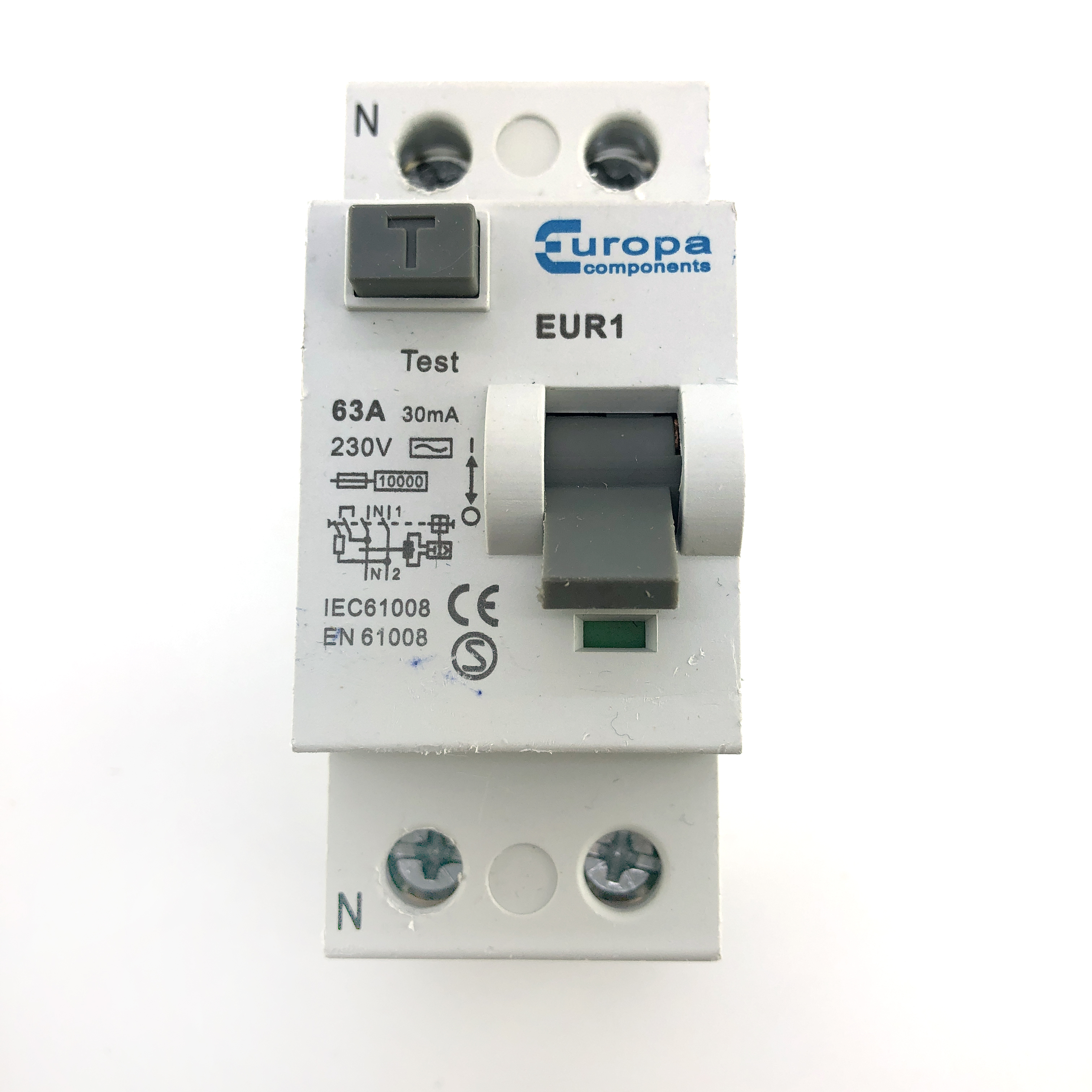 Residual Current Devices: Europa Components EUR1 Square Button 63A 63 ...
