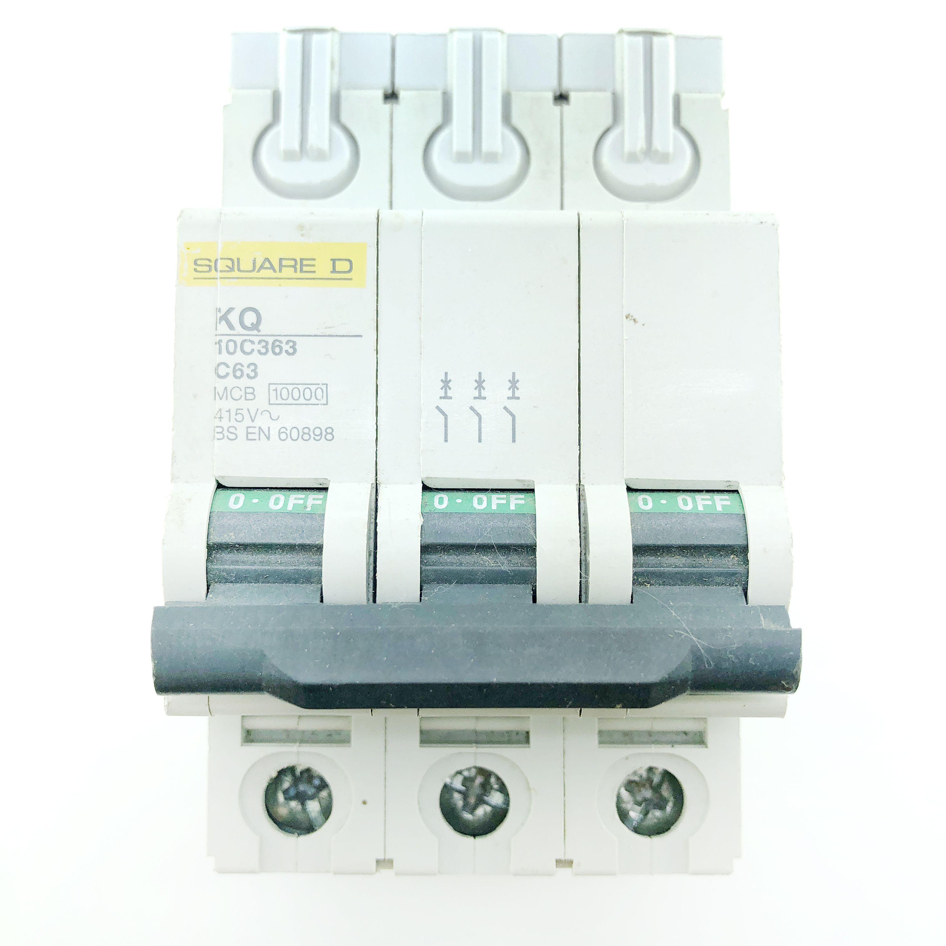 MCB's: Square D KQ 10C363 C63 63A 63 Amp 3 Pole Phase MCB Circuit ...