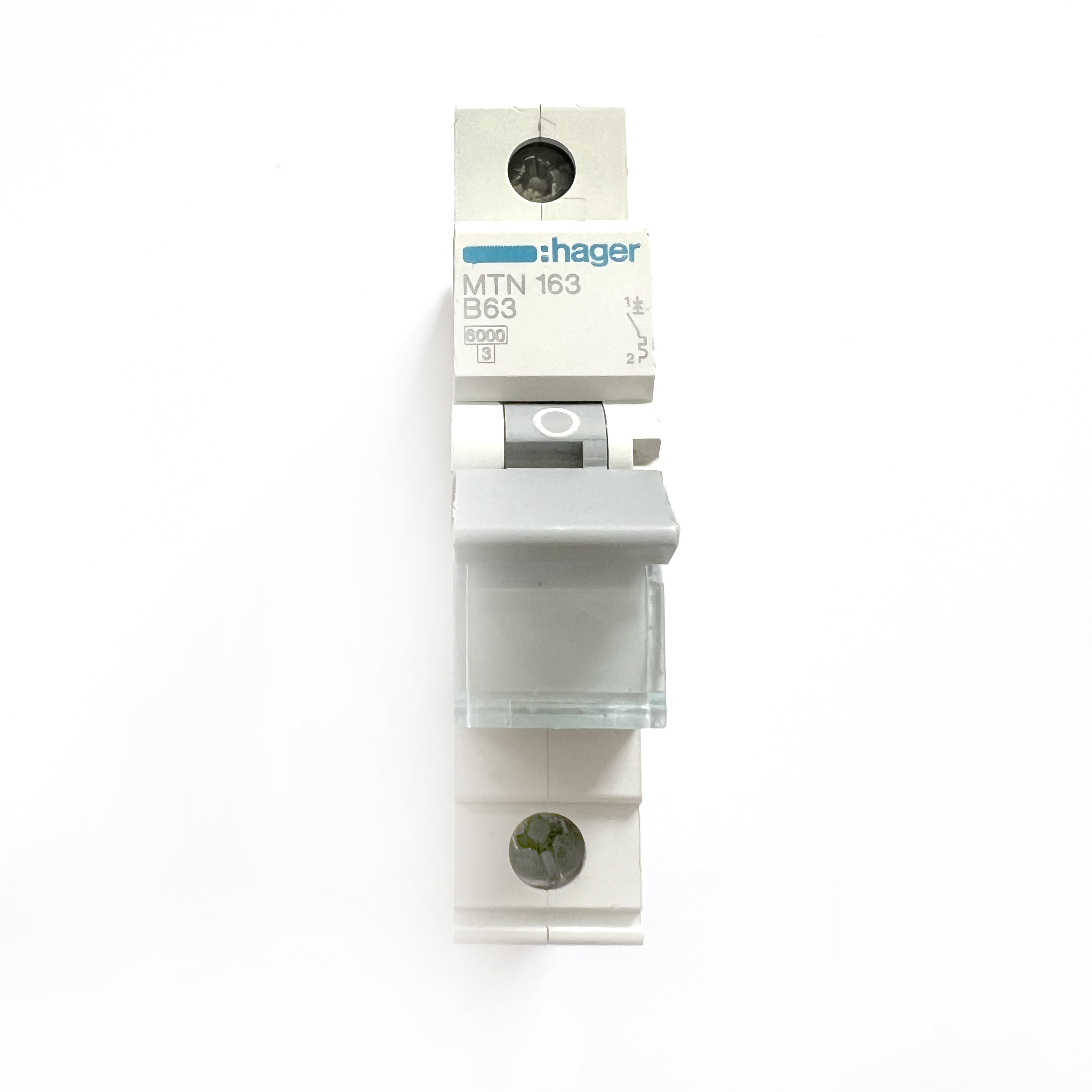 MCB's: Hager MTN163 B63 63A 63 Amp MCB Circuit Breaker Type B