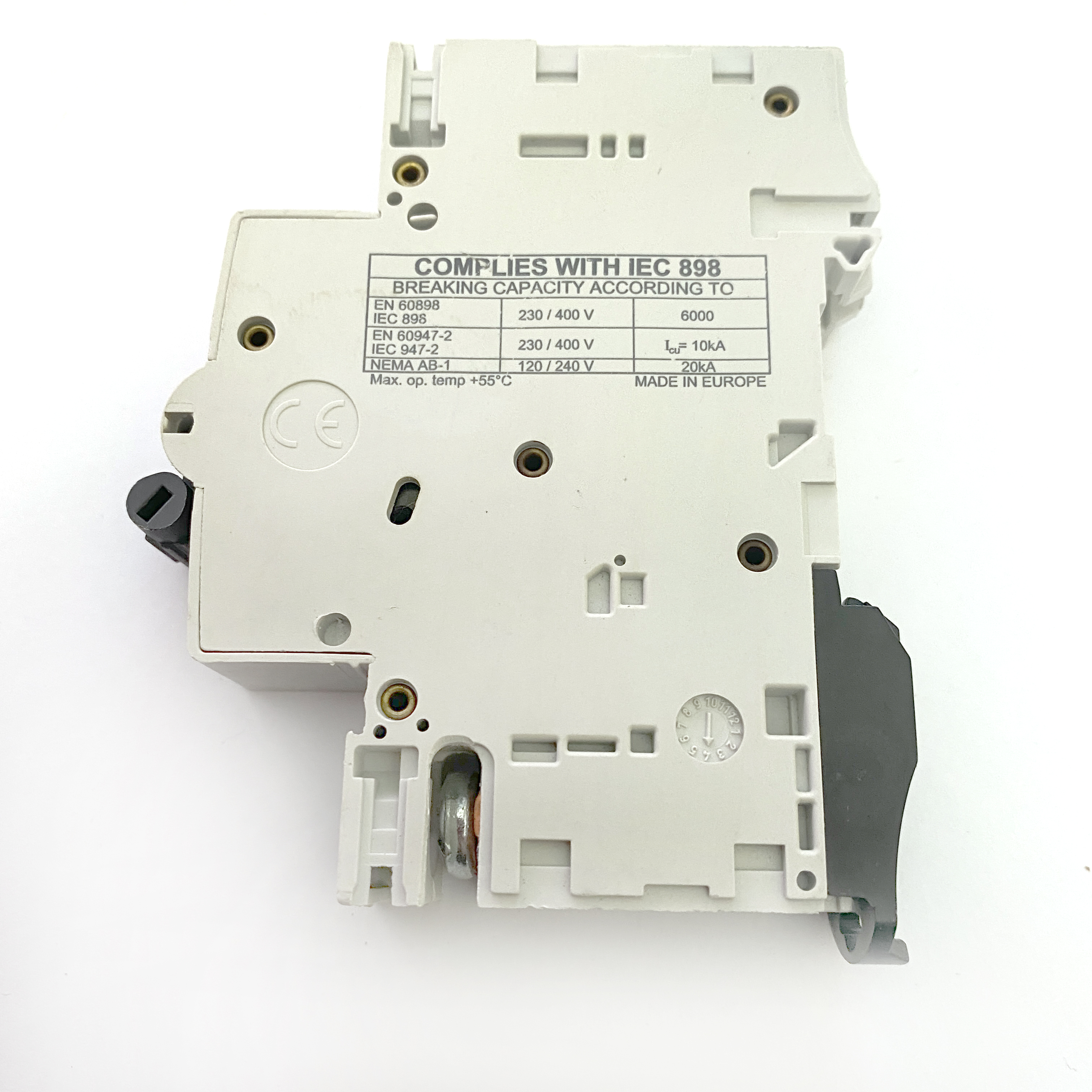 MCB's: Wylex NSB06 B6 6A 6 Amp Black Clip MCB Circuit Breaker Type B