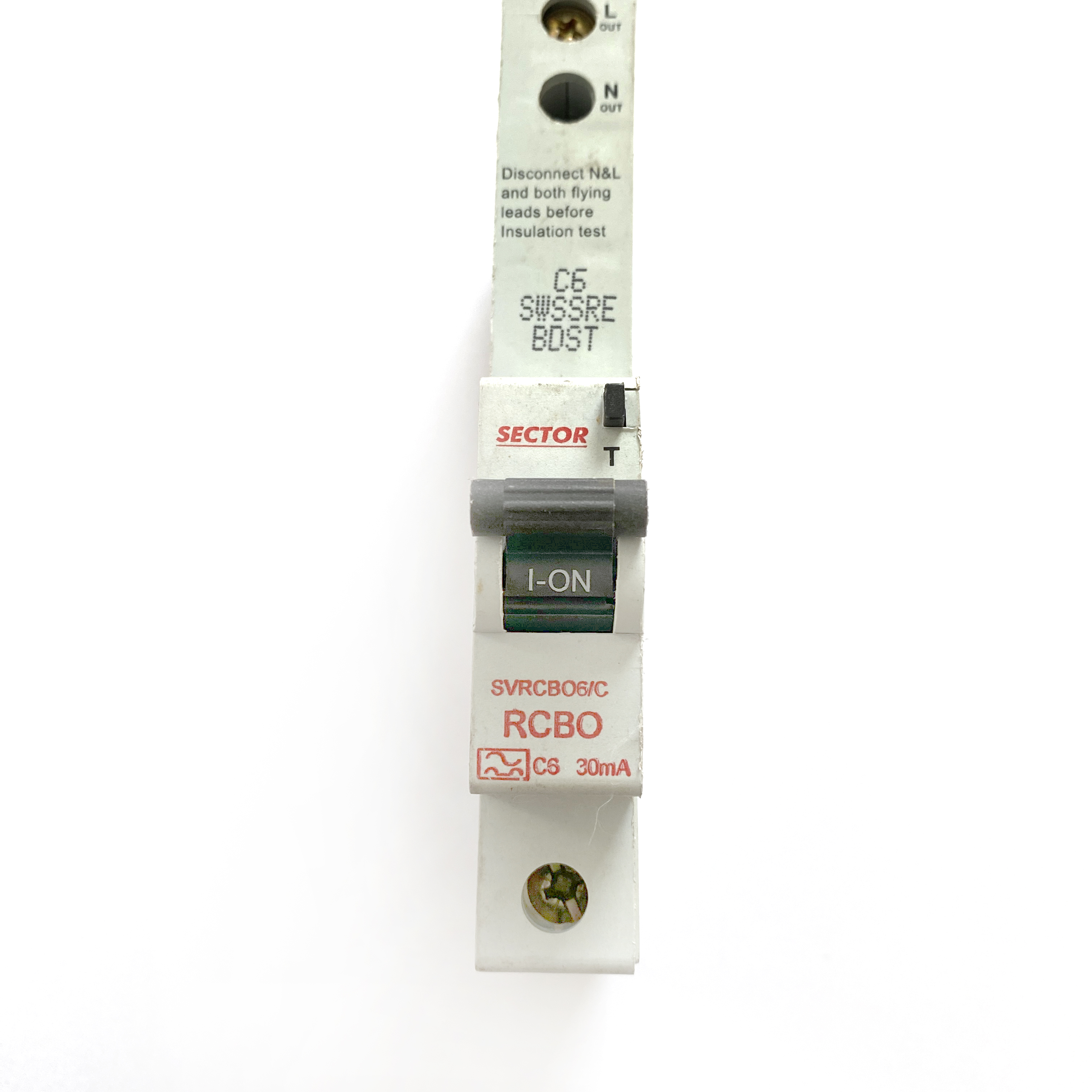 RCBO's: Sector SVRCBO6/C C6 6A 6 Amp 30mA RCBO Circuit Breaker Type A